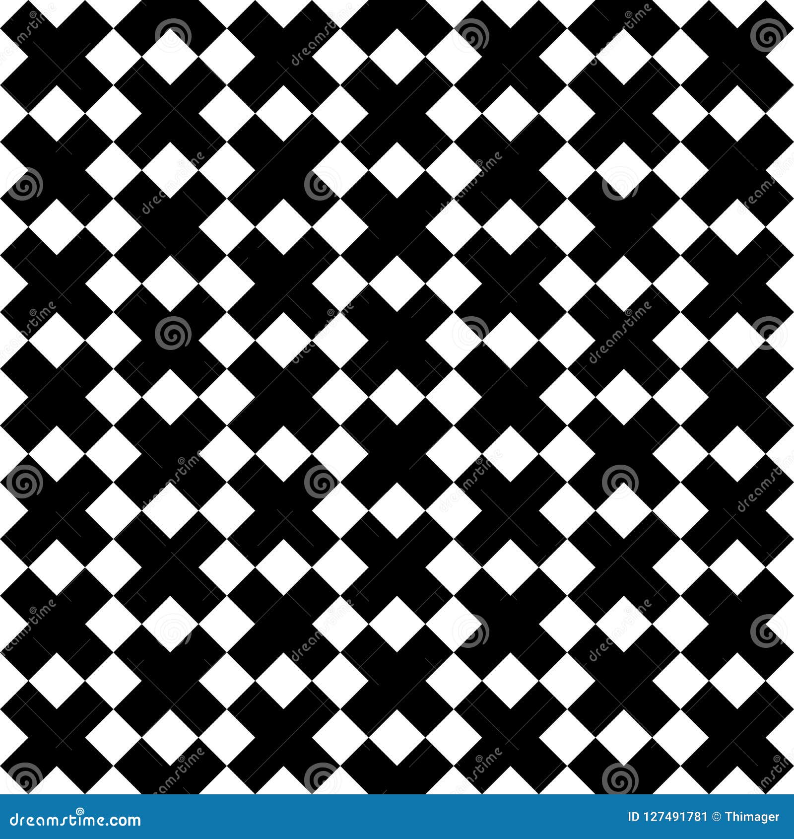 Black X Cross Symbol Pattern on White Background. Stock Illustration ...