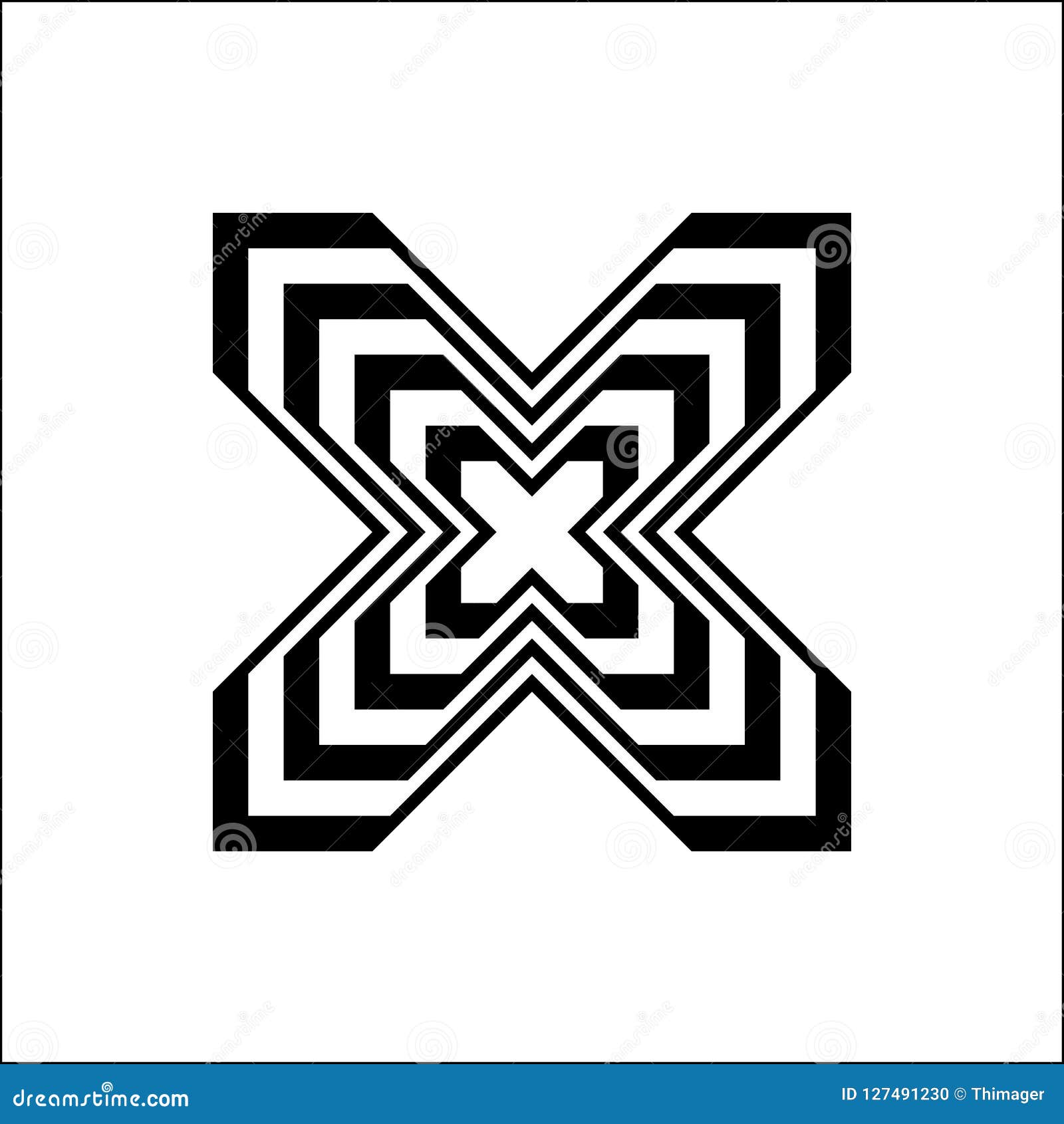 Black and White Multiply Symbol on White Background. Stock Illustration ...