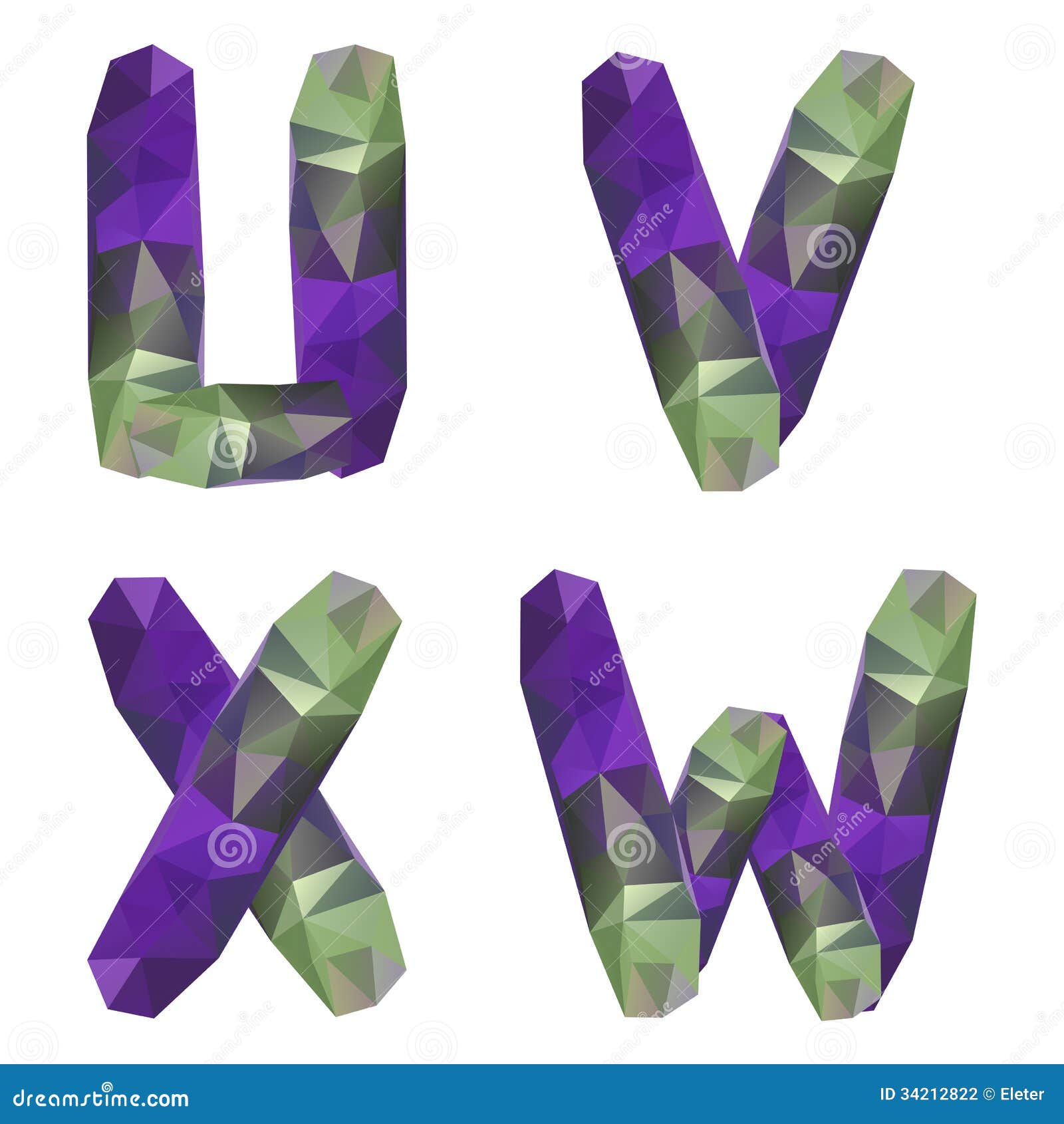 Geometric crystal alphabet stock vector. Illustration of crystal - 34212822