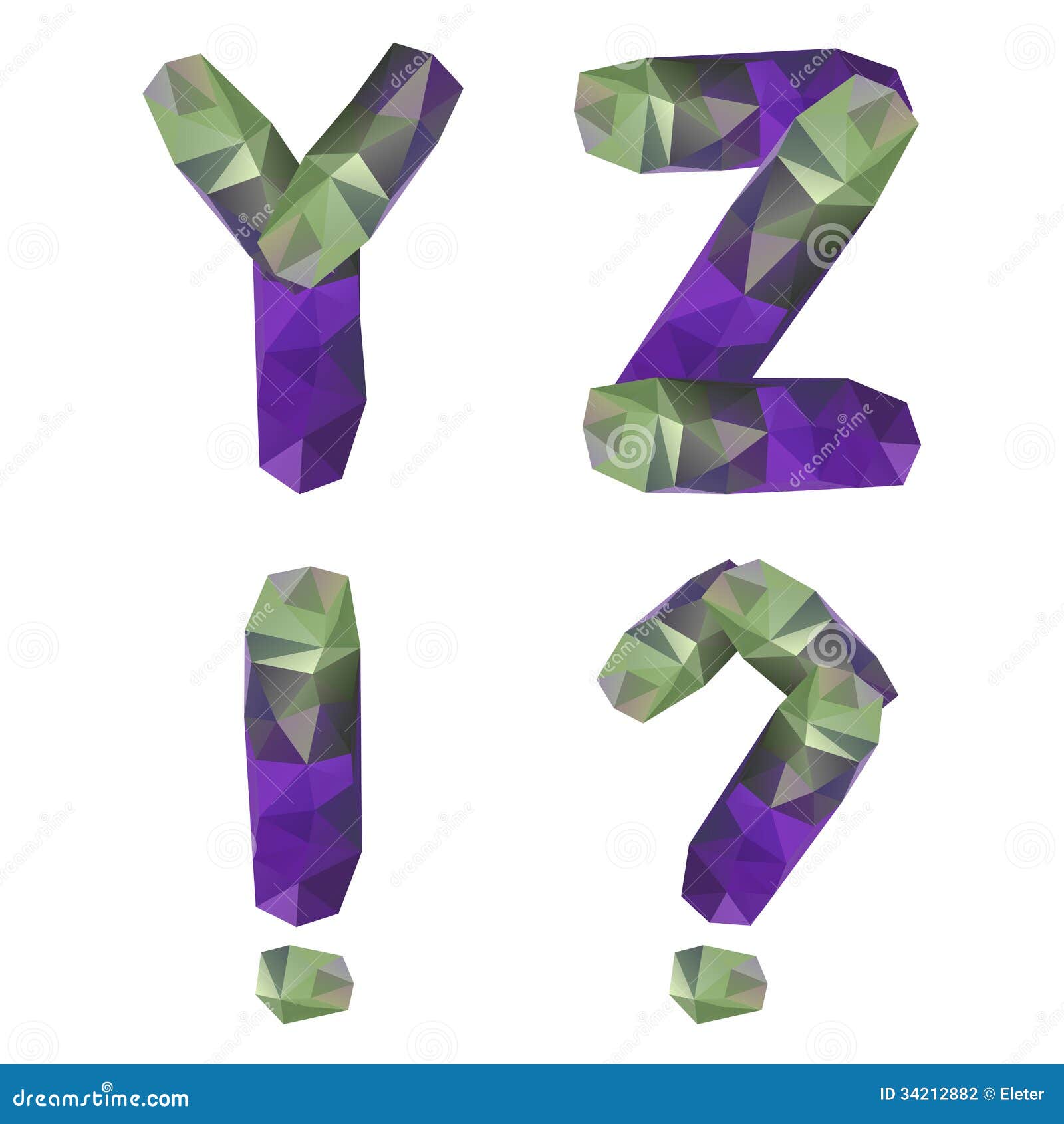 Geometric crystal alphabet stock vector. Illustration of font - 34212882