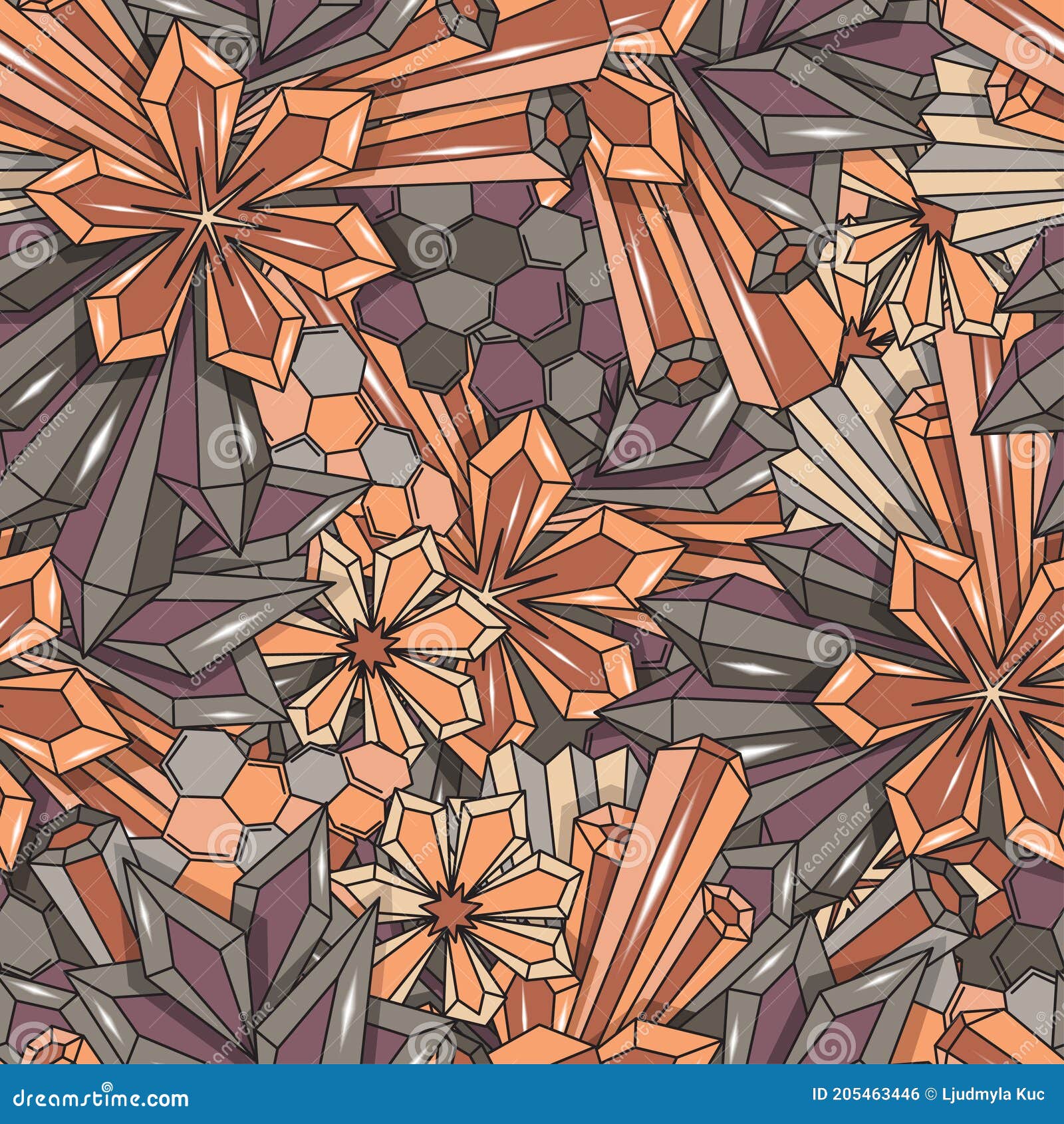Geometric Crystals Seamless Pattern Stock Vector - Illustration of ...