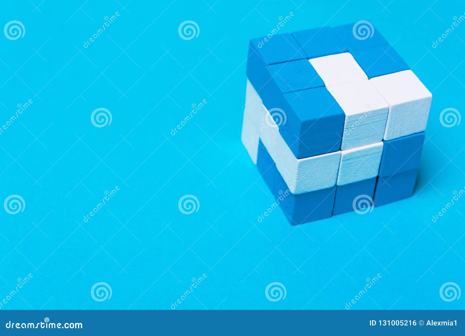 Geometric Cube of Blue and White Parts. Concept of Creativity, S Stock ...