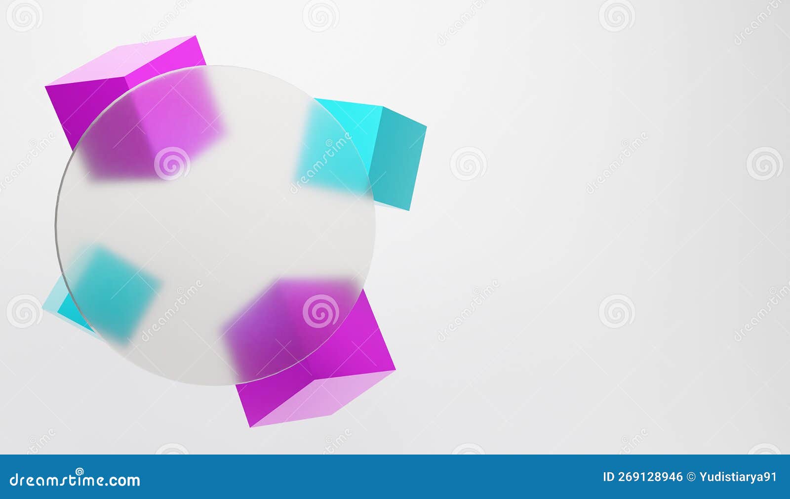 Geometric Cube with Glass Morphism 3d Realistic Illustration Stock ...