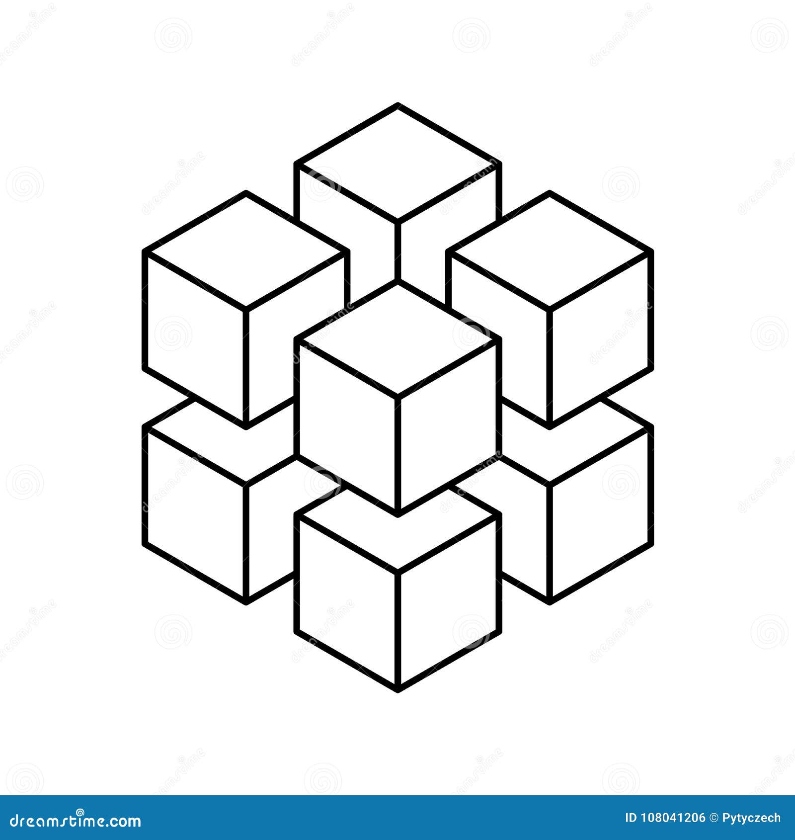 Geometric Cube of 8 Smaller Isometric Cubes. Abstract Design Element ... Geometric Cube of 8 Smaller Isometric Cubes. Abstract Design Element ...