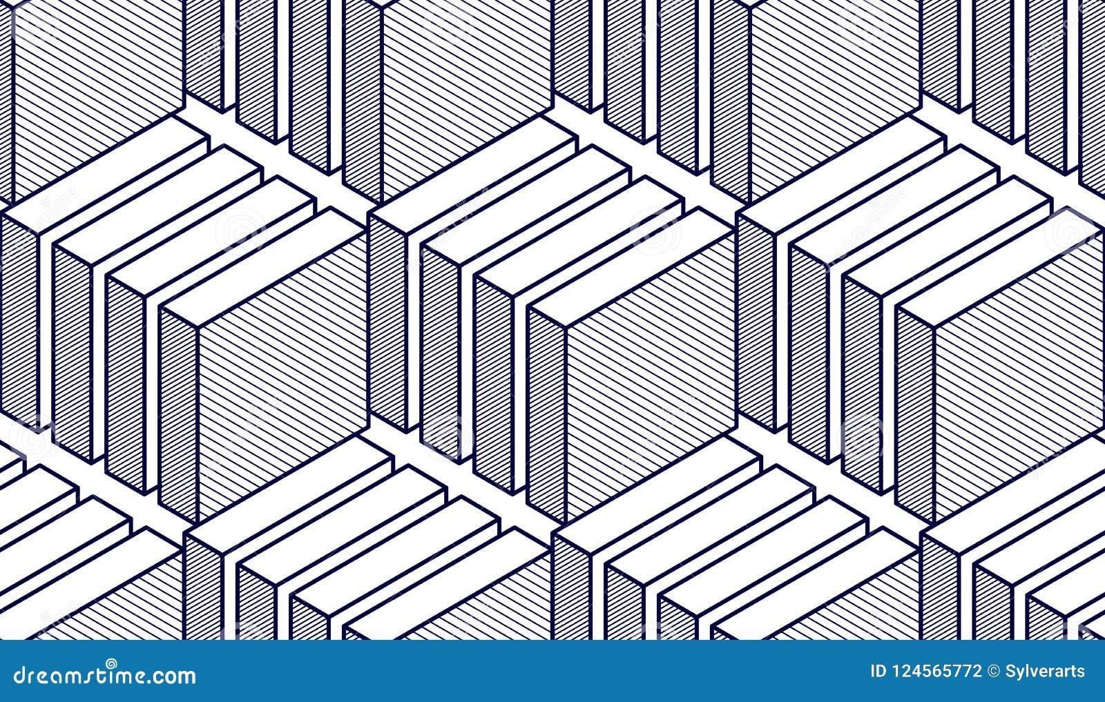 Geometric Cubes Abstract Seamless Pattern, 3d Vector Background. Stock ...