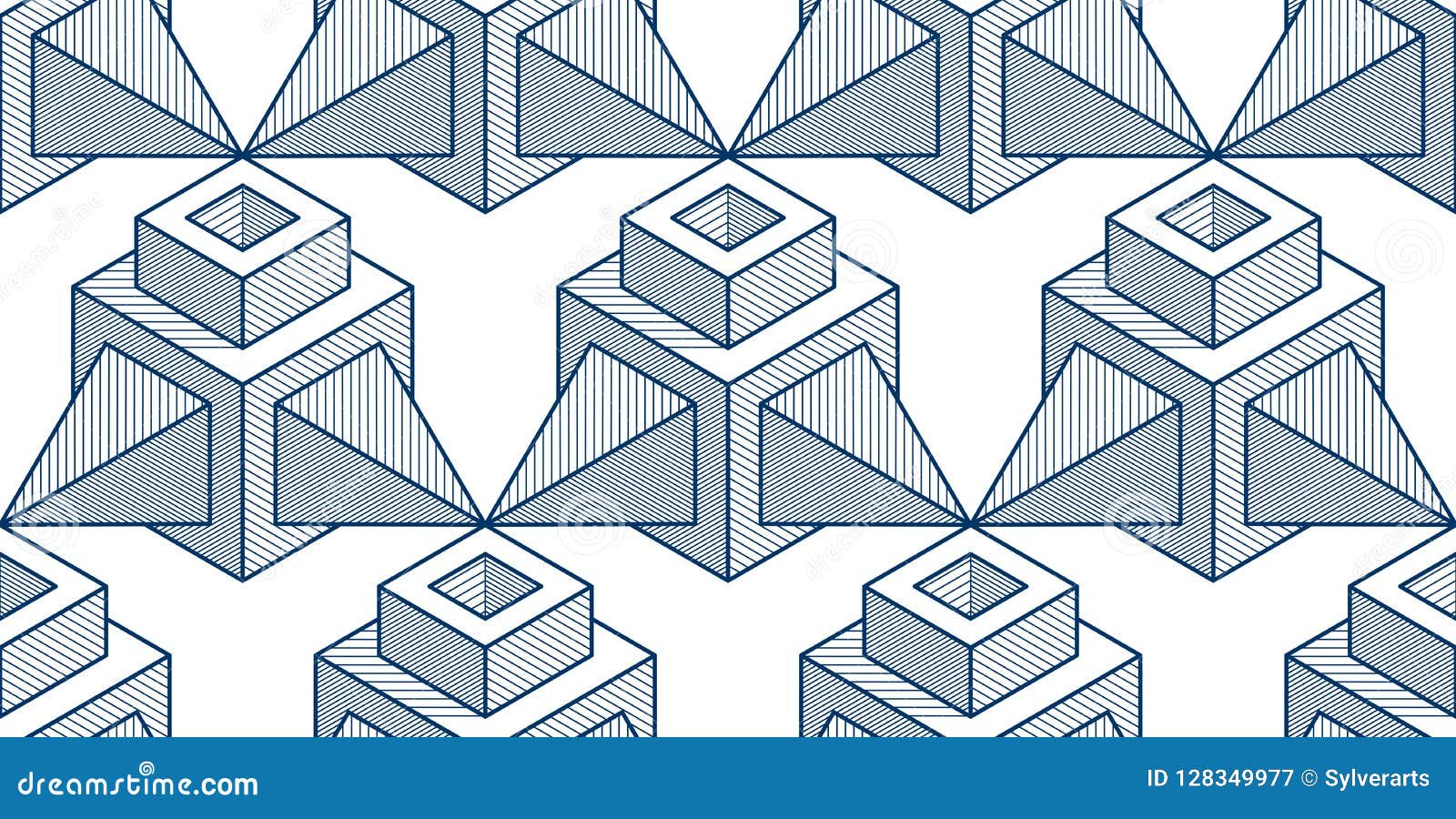 Geometric Cubes Abstract Seamless Pattern, 3d Vector Background. Stock ...