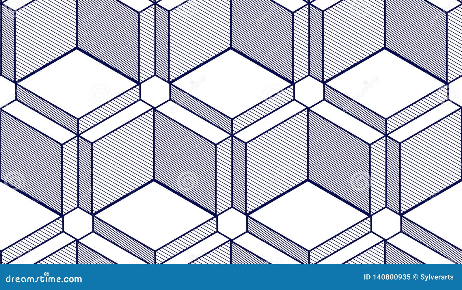 Geometric Cubes Abstract Seamless Pattern, 3d Vector Background ...