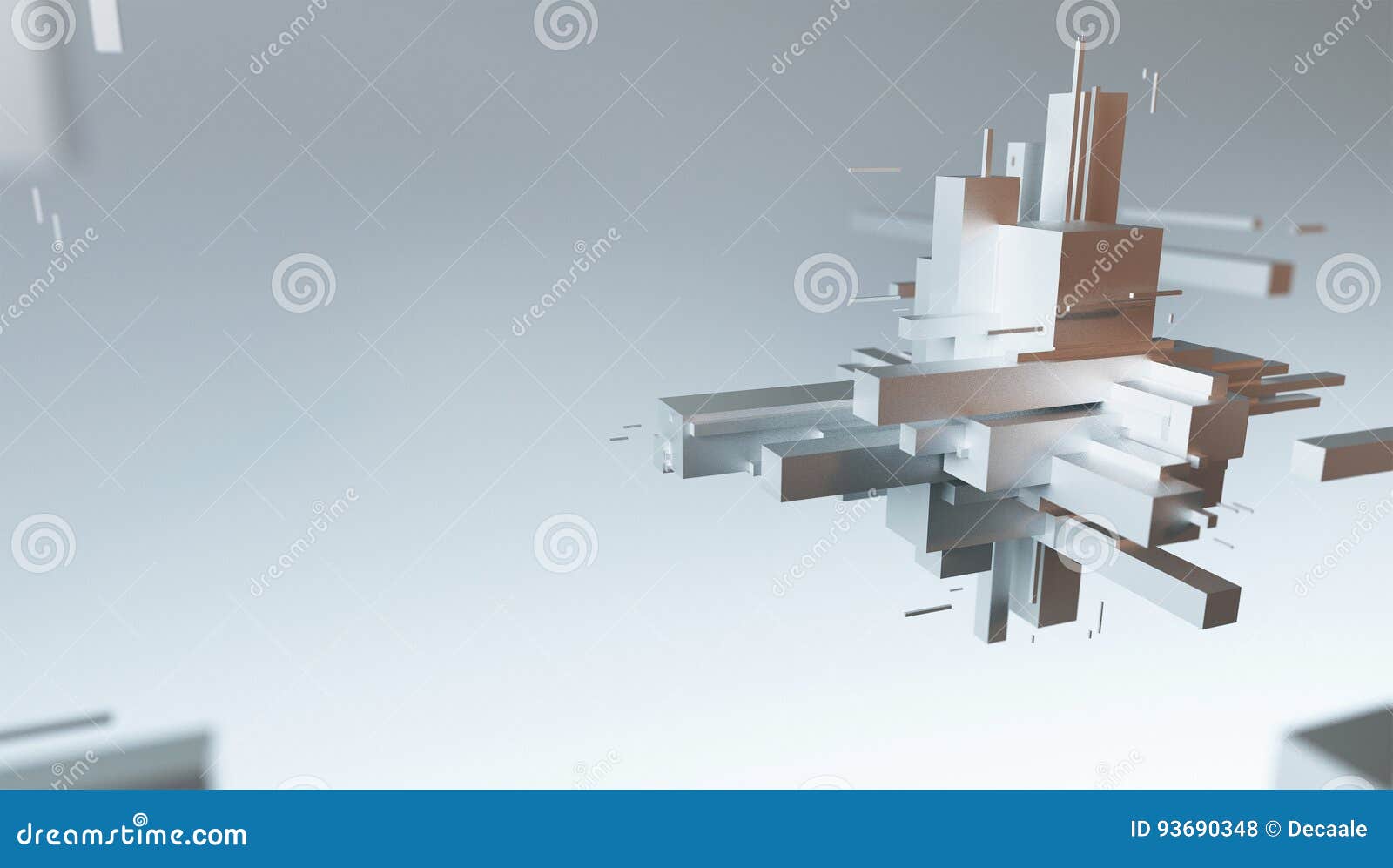 Geometric Cubes and Rectangles, 3d Render Stock Illustration ...