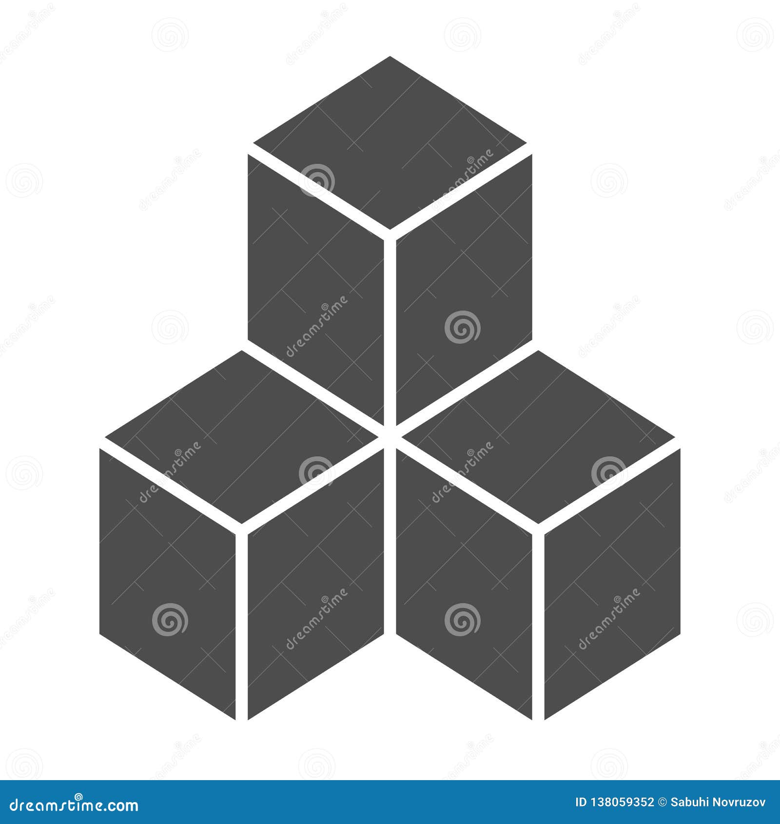 Geometric Cubes Solid Icon. Solution Vector Illustration Isolated on ...