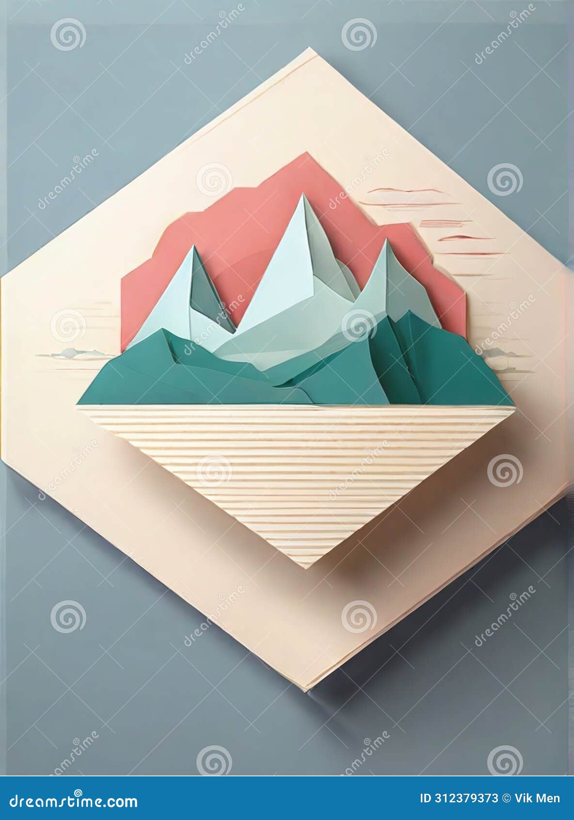 Geometric Cubist Mountains - 1 Stock Illustration - Illustration of ...