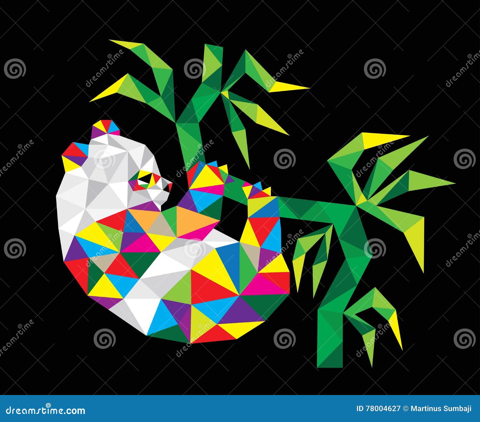 Geometric Cute Panda stock vector. Illustration of geometric - 78004627