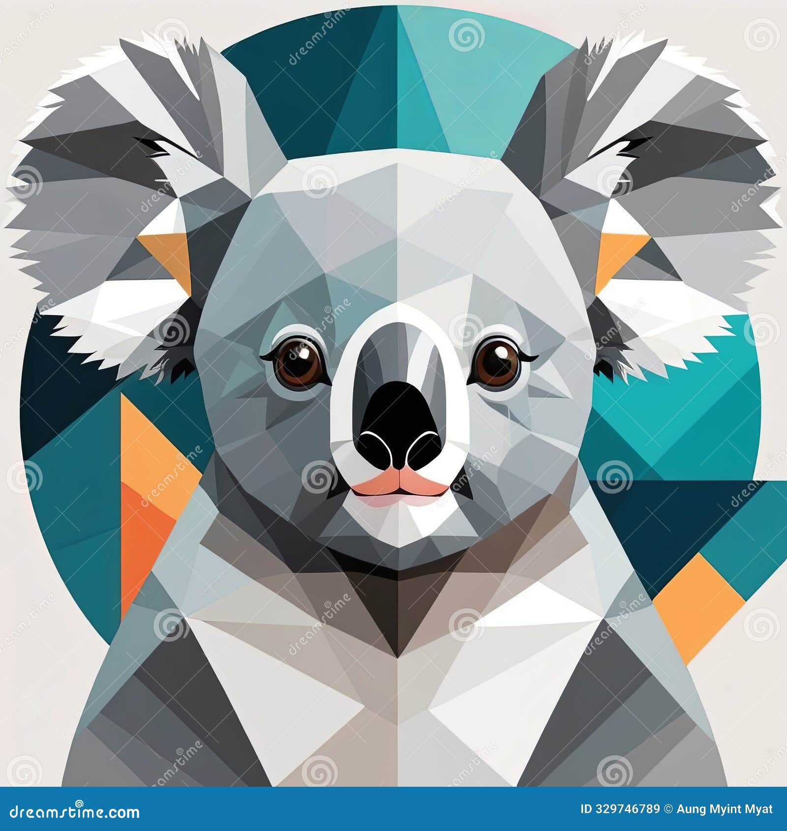Geometric Cuteness, a Koala S Face Stock Illustration - Illustration of ...