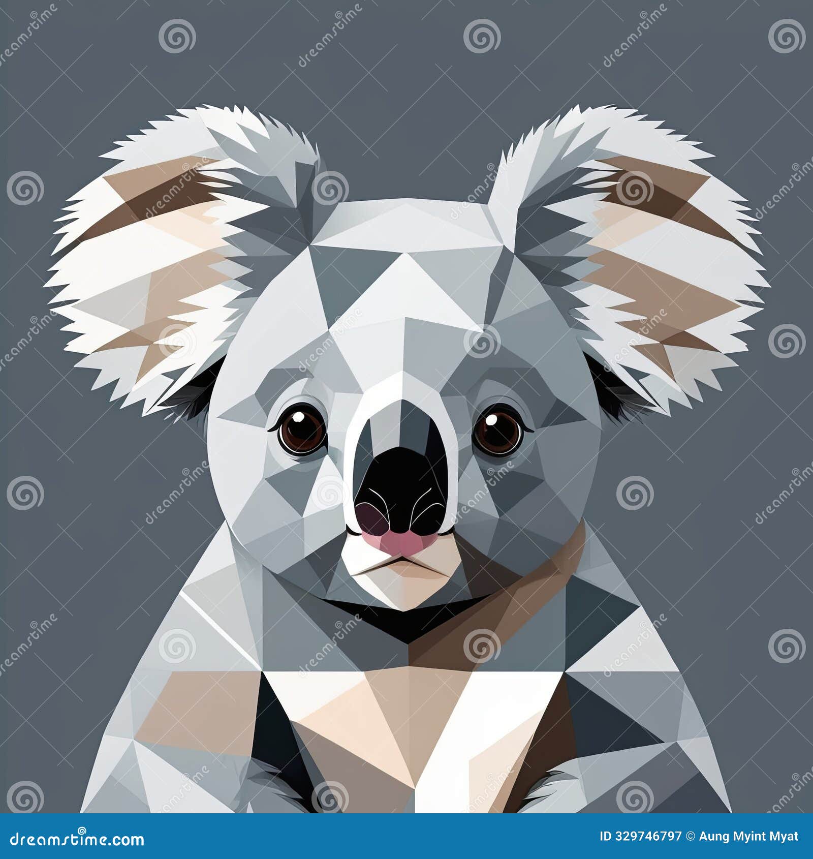 Geometric Cuteness, a Koala S Face Stock Illustration - Illustration of ...