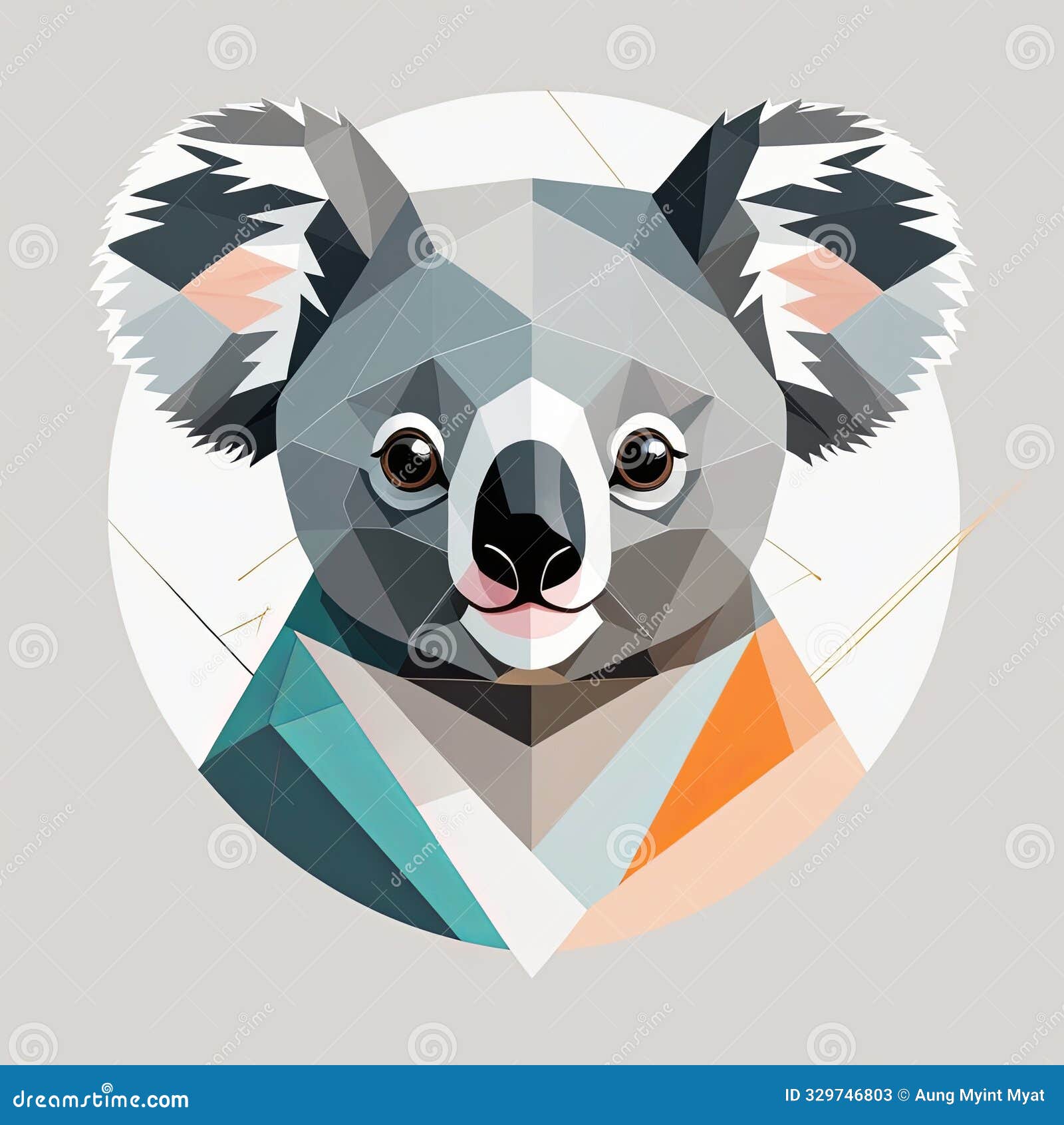 Geometric Cuteness, a Koala S Face Stock Illustration - Illustration of ...