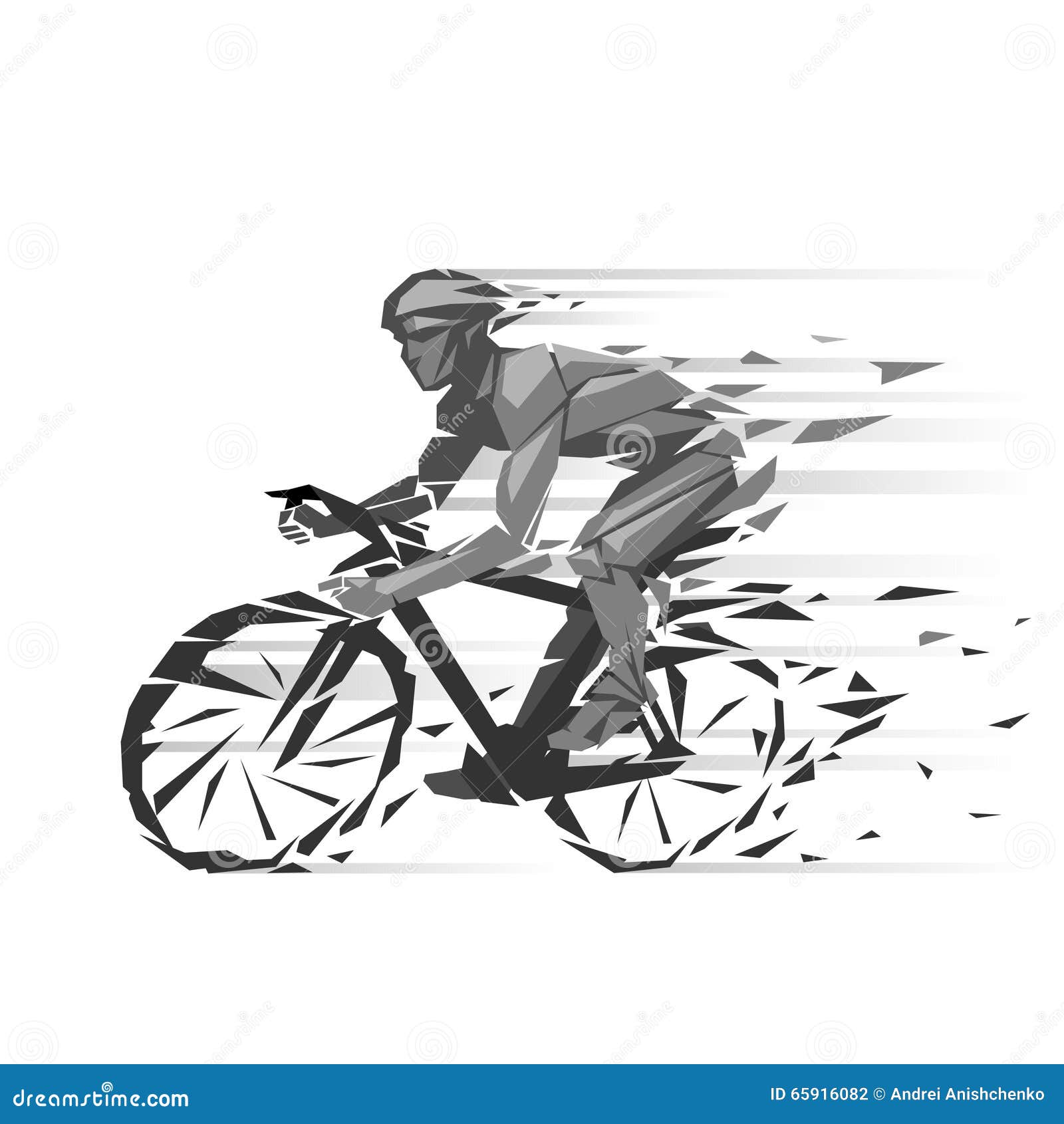 Geometric Cyclist Illustration Stock Vector - Illustration of biking ...