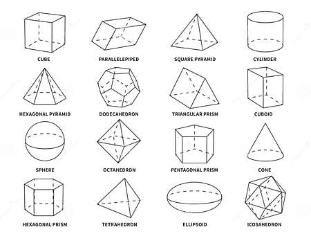 Geometric 3d Line Shapes. Geometry Linear Forms Triangle, Tetrahedron ...