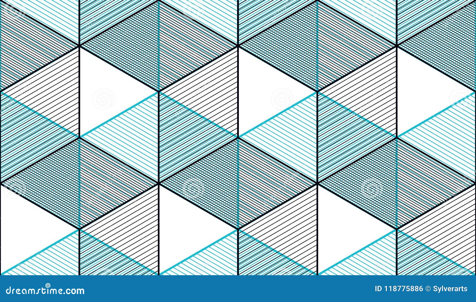 Geometric 3d Lines Abstract Seamless Pattern, Vector Background. Stock ...