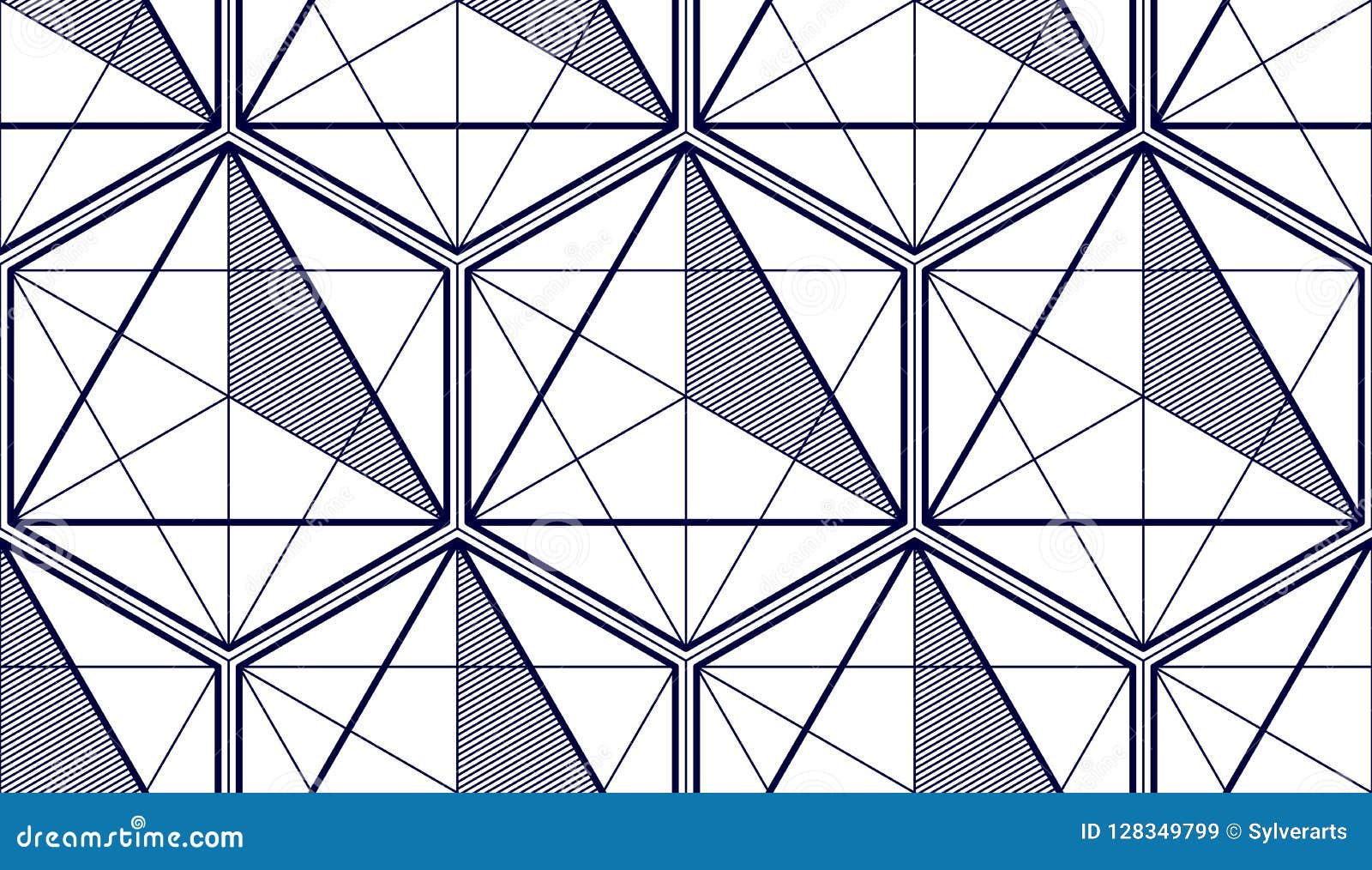 Geometric 3d Lines Abstract Seamless Pattern, Vector Background. Stock ...