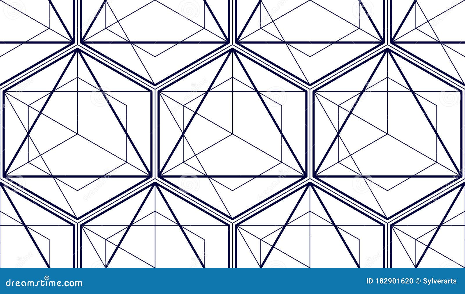 Geometric 3d Lines Abstract Seamless Pattern, Vector Background ...