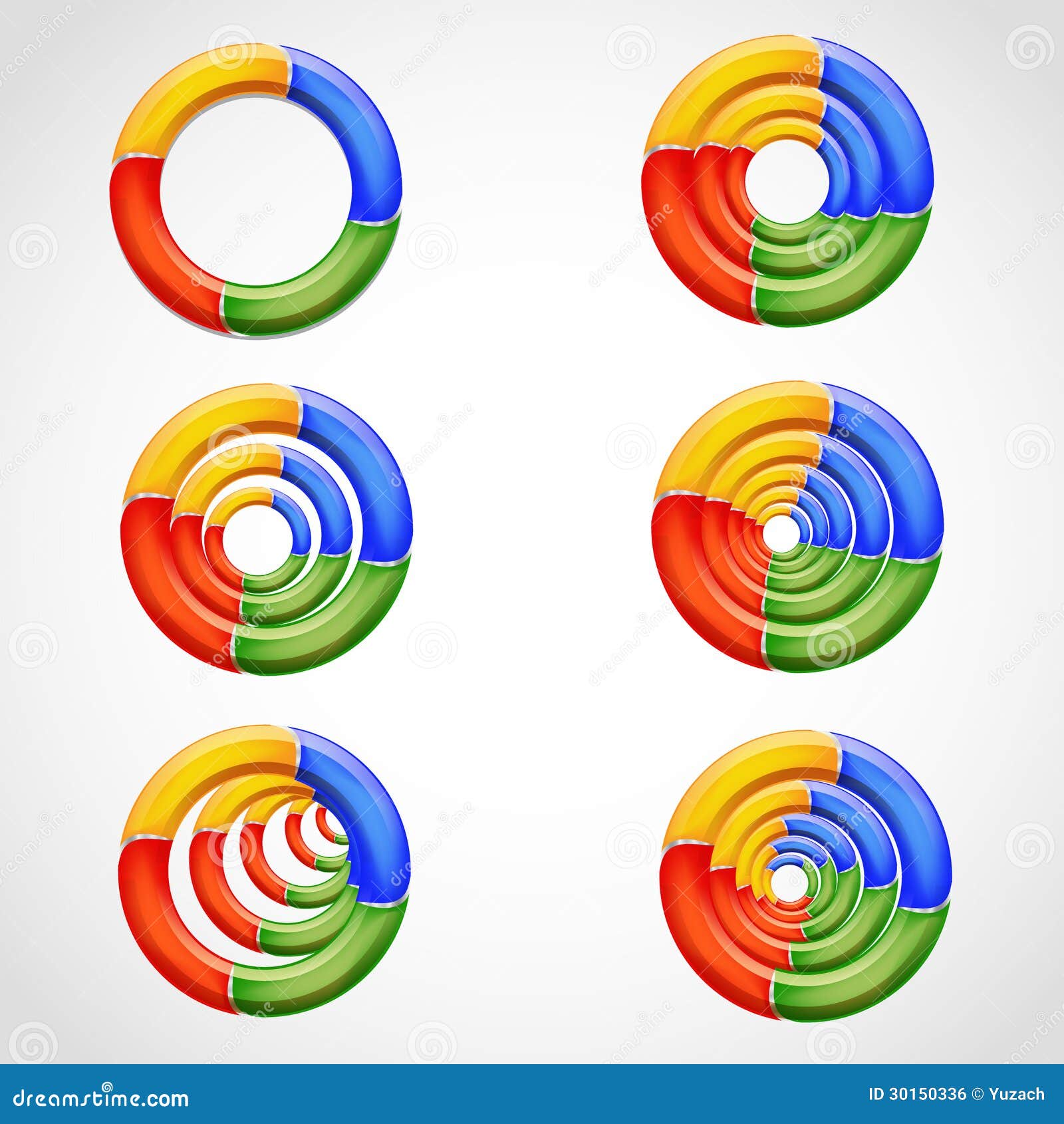 3D Multicolored Ring Shapes Stock Vector - Illustration of business ...