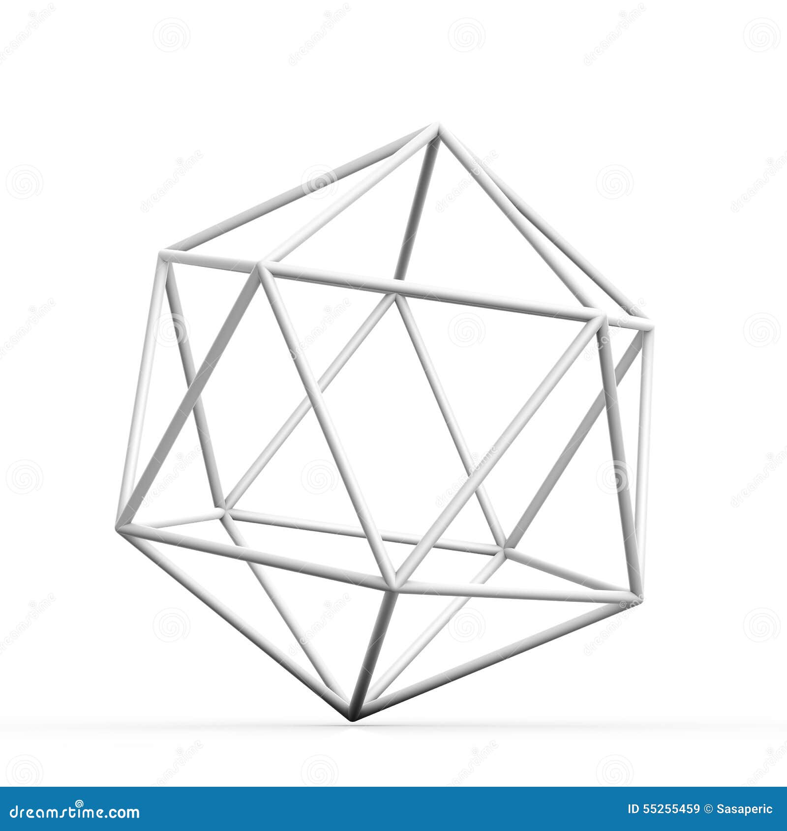 Geometric 3D Object on White Stock Illustration - Illustration of light ...