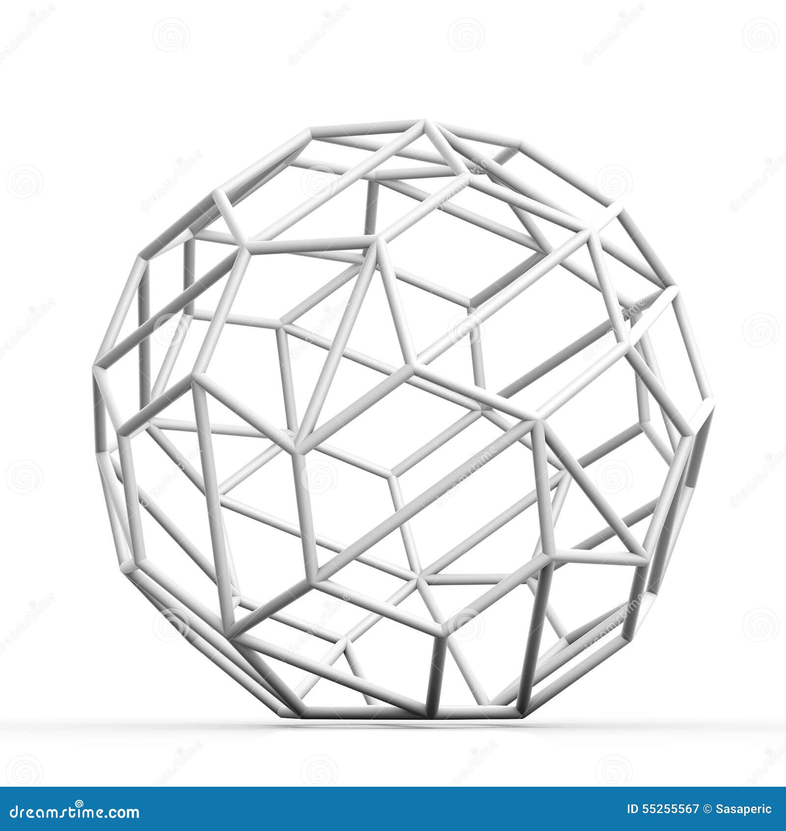 Geometric 3D Object on White Stock Illustration - Illustration of ...