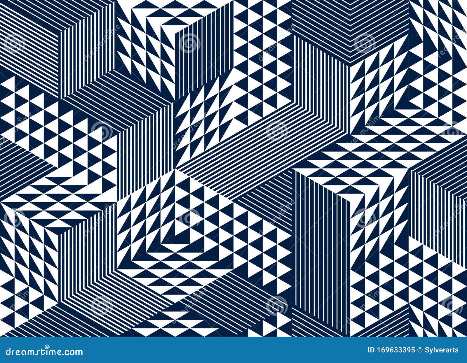 Geometric 3D Seamless Pattern with Cubes, Rhombus and Triangles Boxes ...