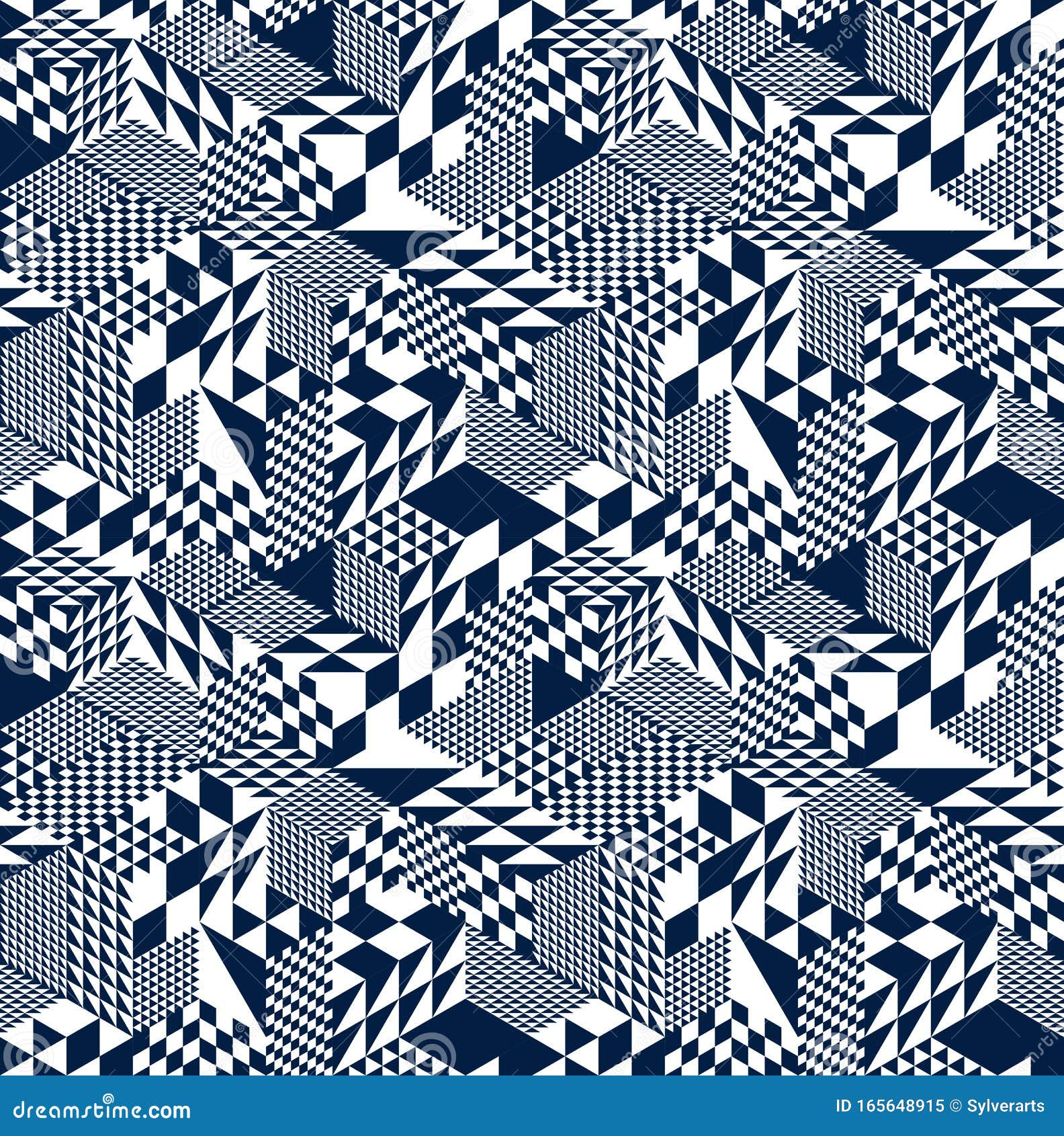 Geometric 3D Seamless Pattern with Cubes, Rhombus and Triangles Boxes ...