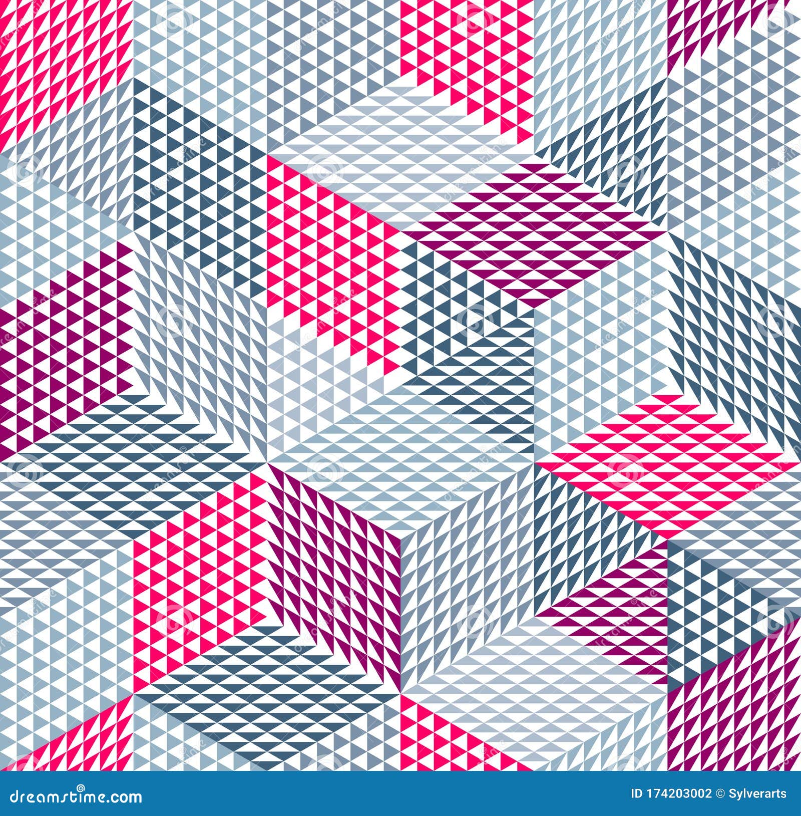 Geometric 3D Seamless Pattern with Cubes, Rhombus and Triangles Boxes ...