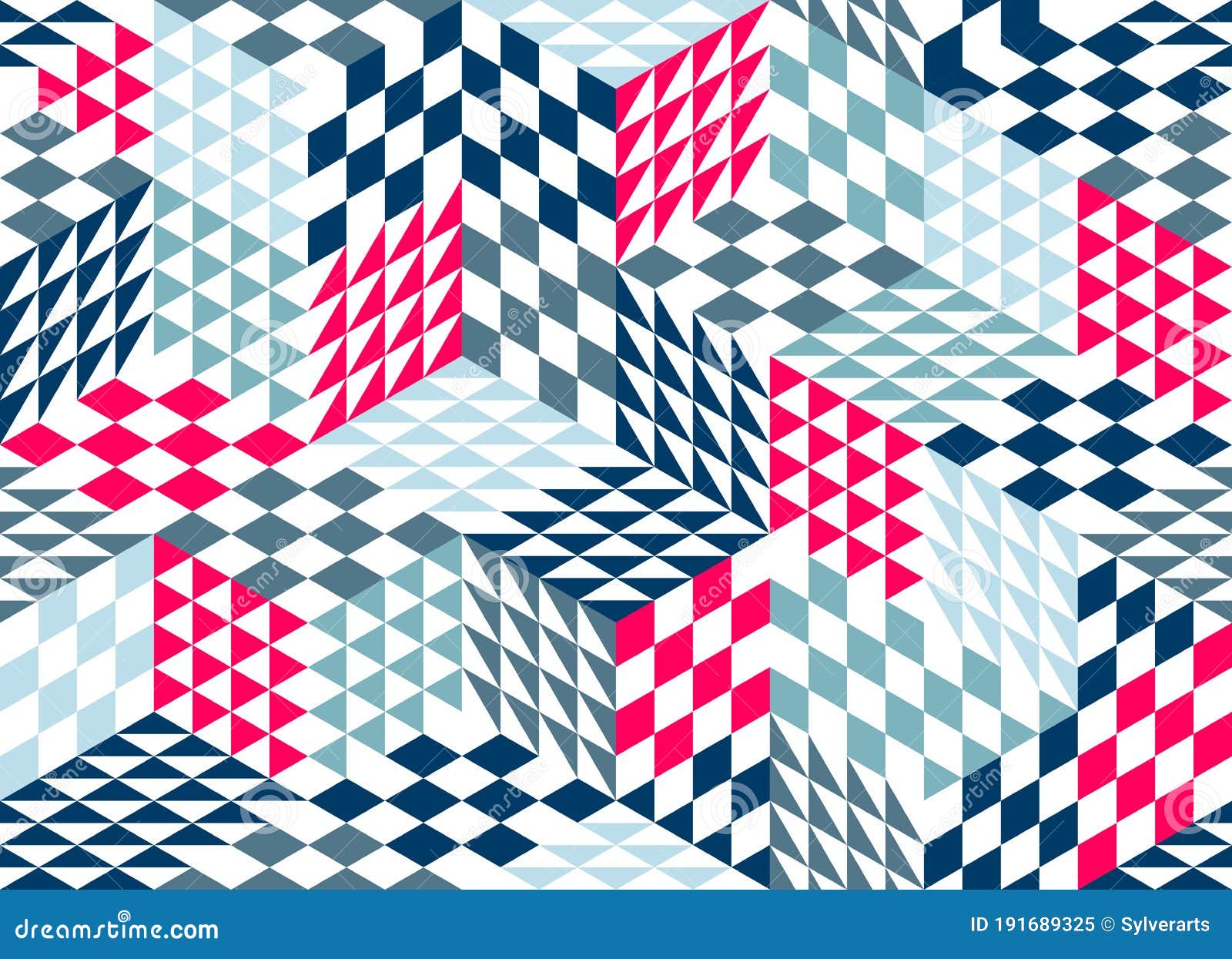 Geometric 3D Seamless Pattern with Cubes, Rhombus and Triangles Boxes ...