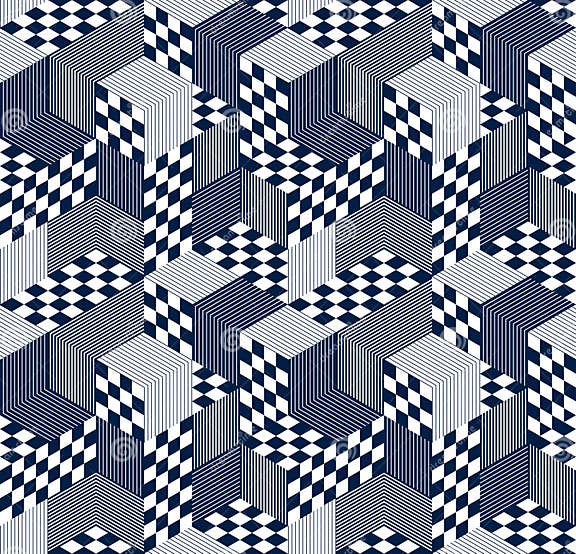 Geometric 3D Seamless Pattern with Cubes, Rhombus and Triangles Boxes ...