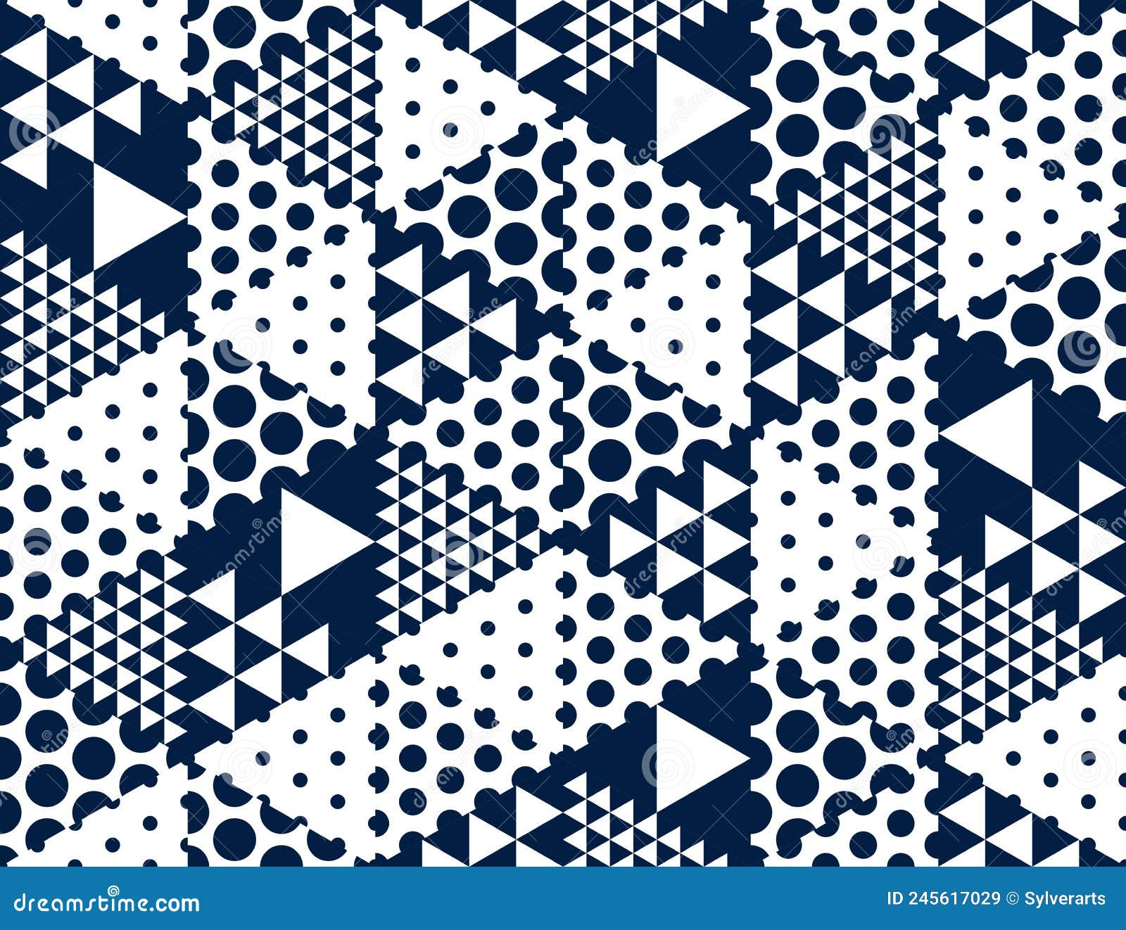 Geometric 3D Seamless Pattern with Cubes, Rhombus and Triangles and ...