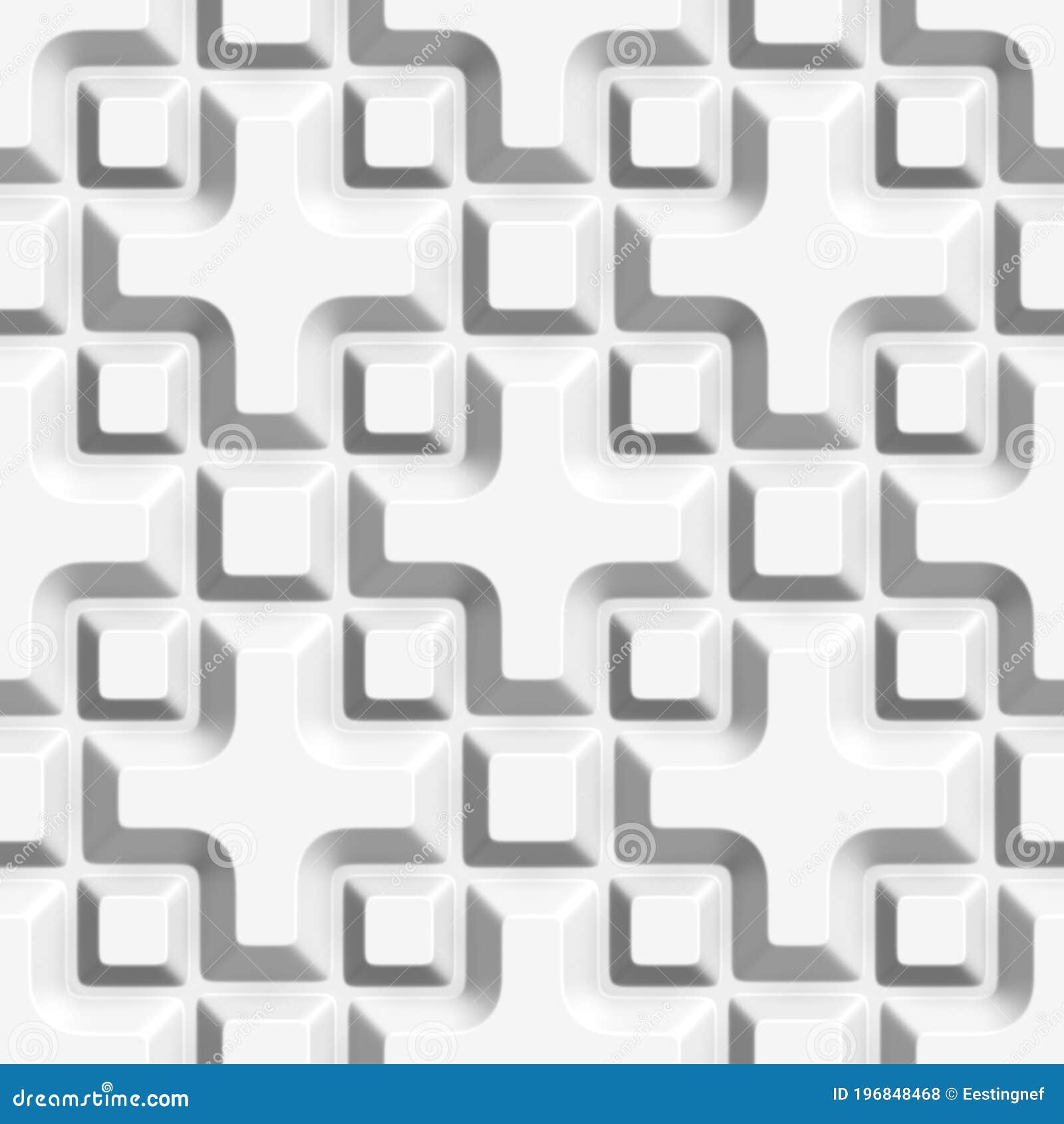 Geometric 3D White Background. Seamless Pattern Stock Illustration ...
