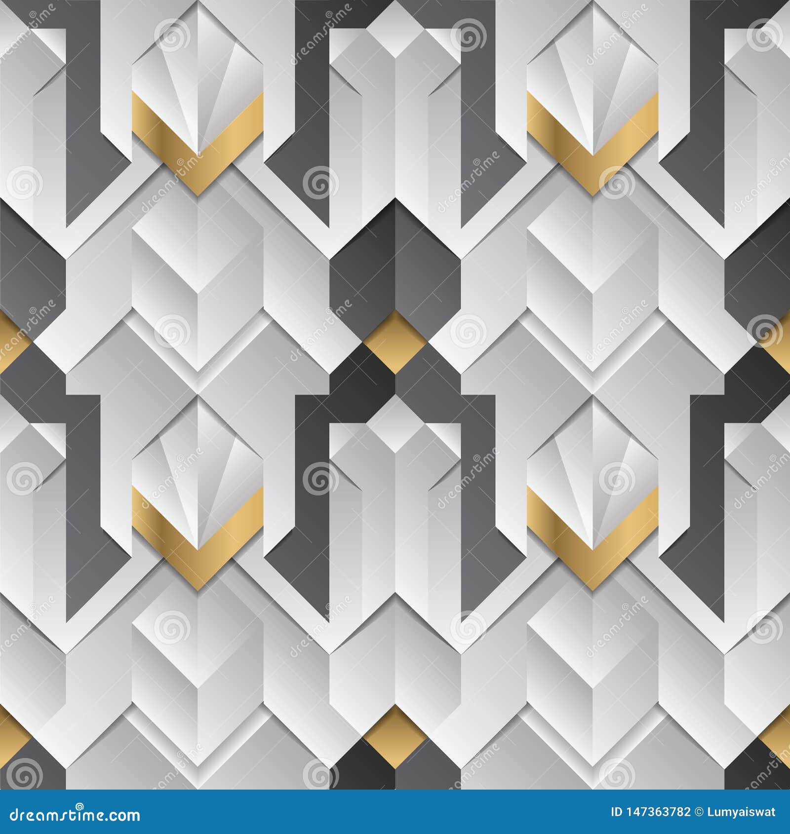 Geometric Decor Stripes White and Golden Element Stock Vector ...