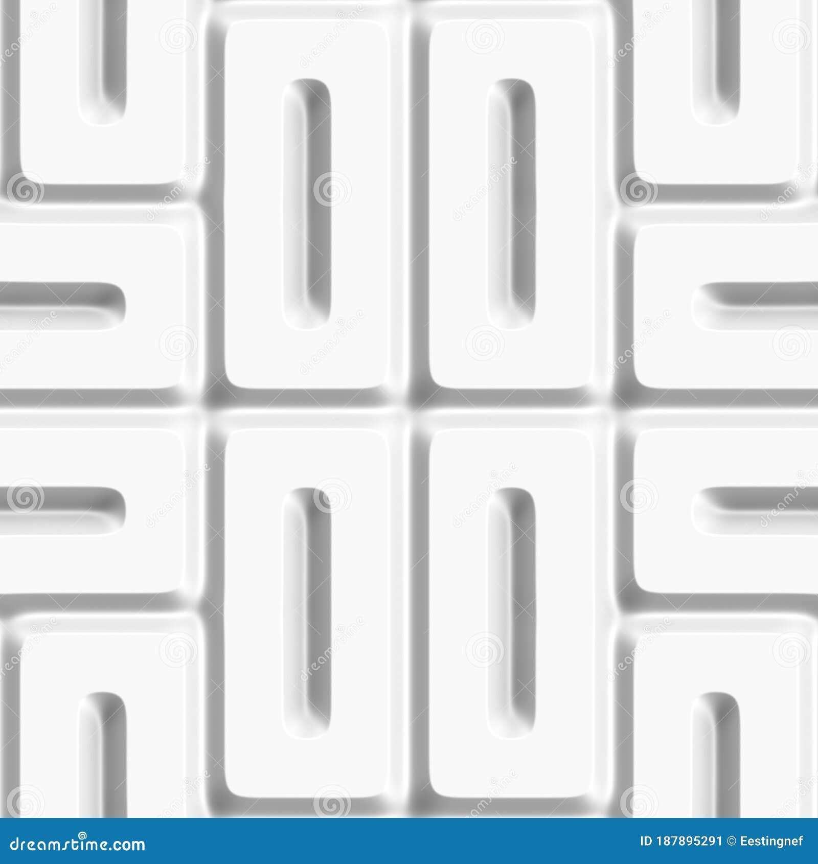 Geometric Decorative 3D White Background. Seamless Pattern Stock ...