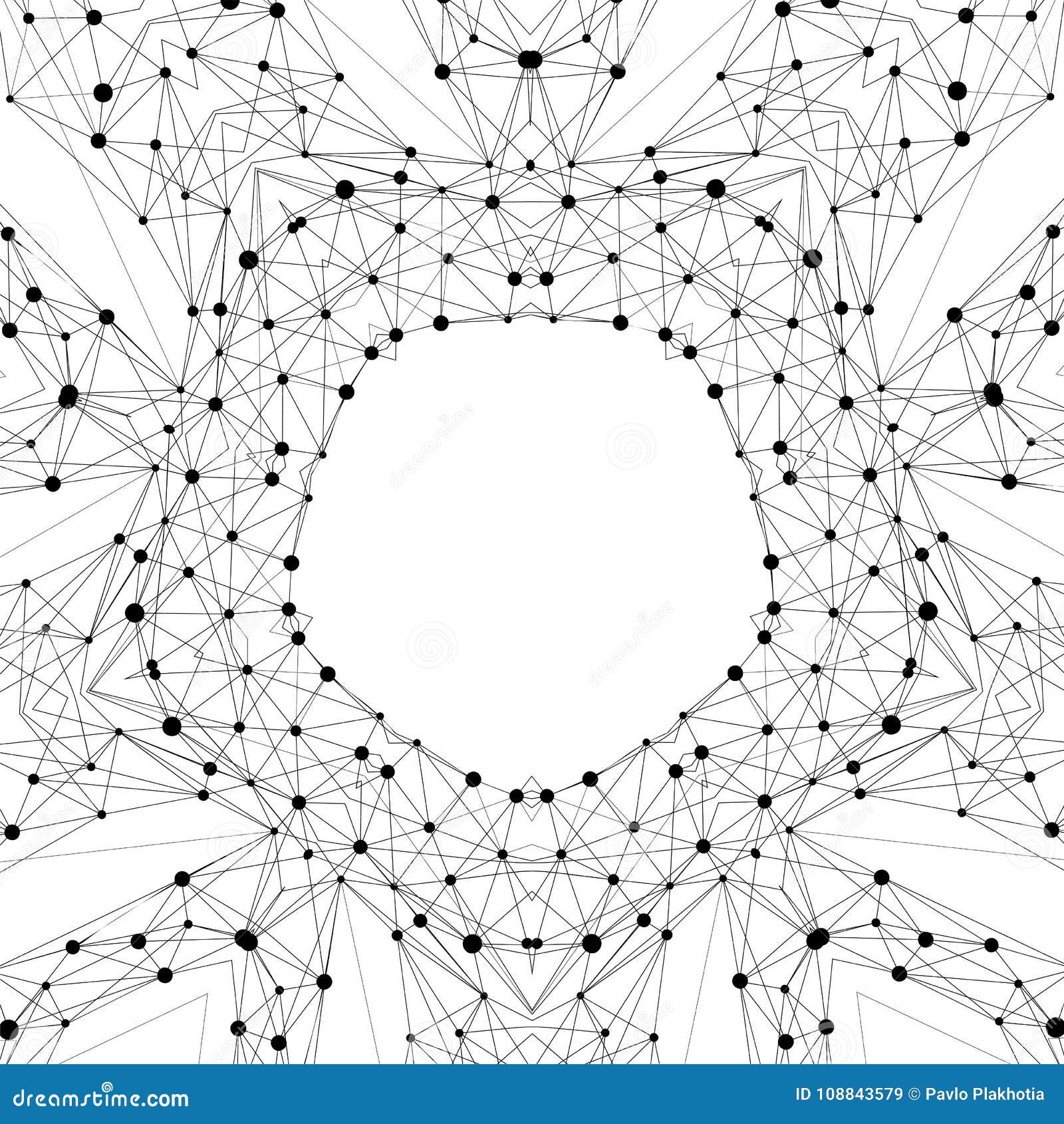 Geometric Decorative Element. Wireframe Mesh Design Frame. Template ...