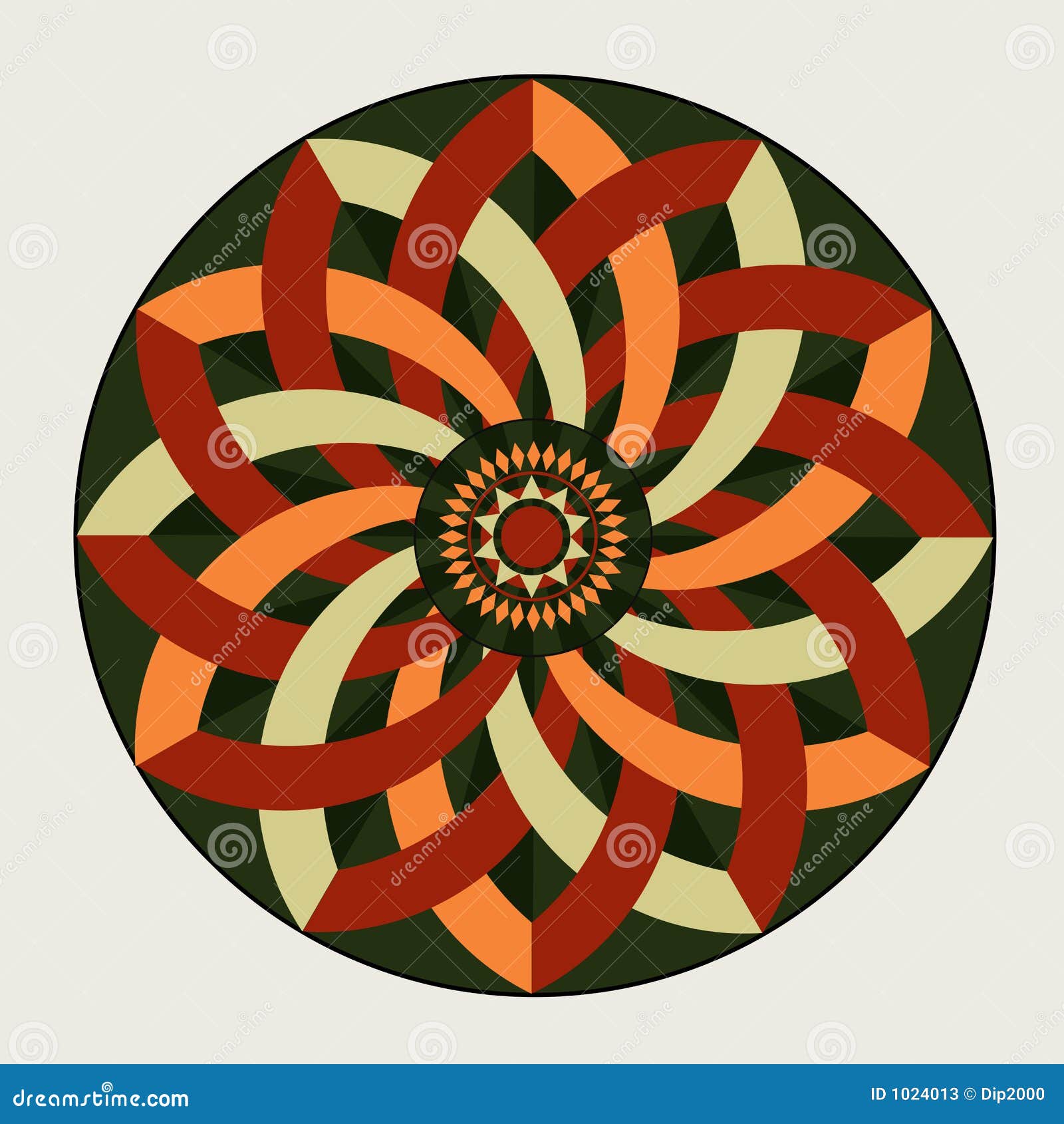 Geometric Decorative Rosette Stock Vector - Illustration of circle ...