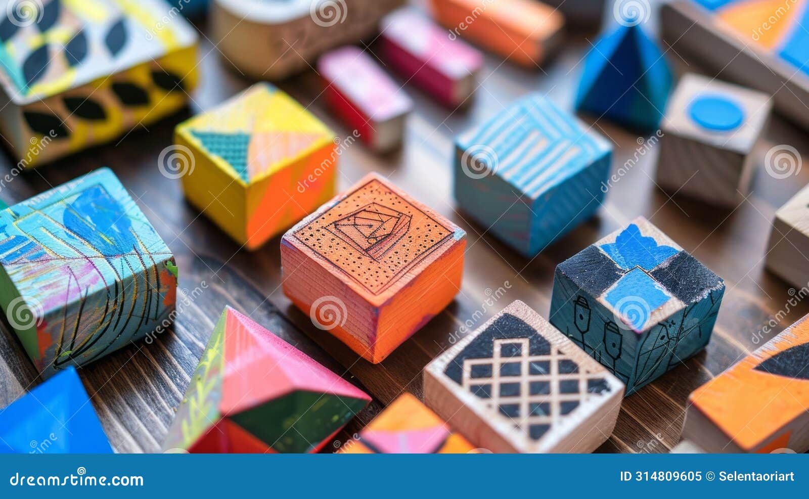 Geometric Decorative Stamps for Math Activities Stock Illustration ...