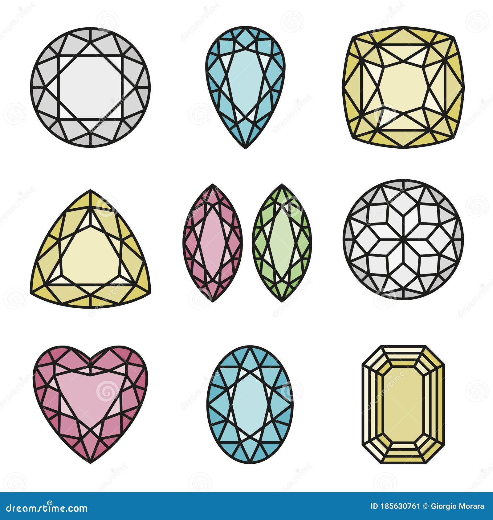 Differents Gems Stock Illustrations – 2 Differents Gems Stock ...