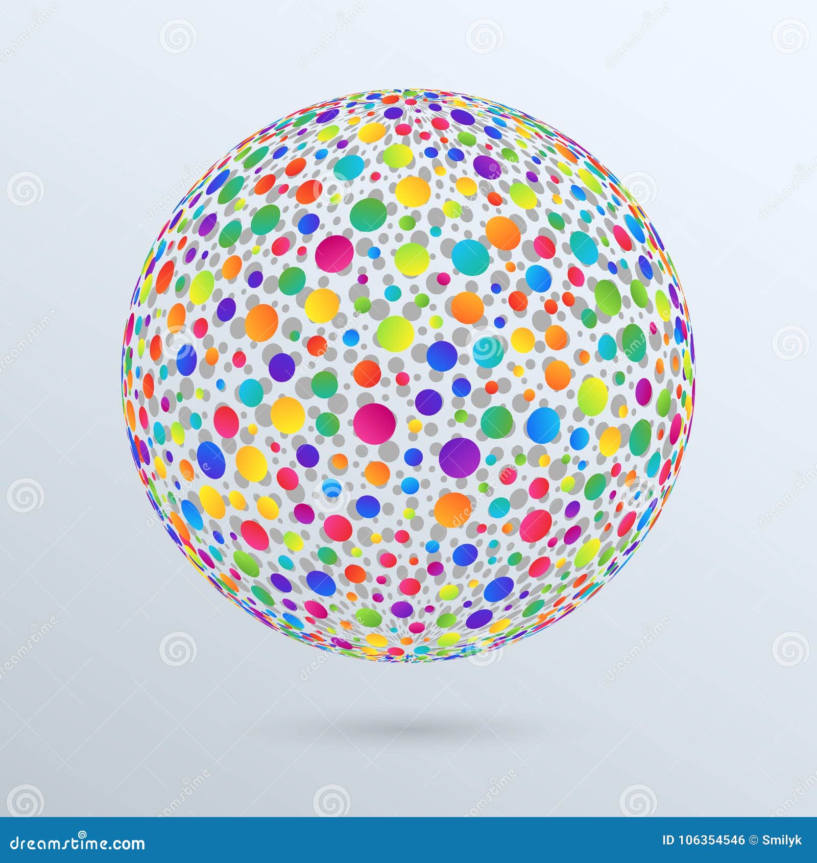Geometric Design Element Isolated 3d Sphere of Colorful Gradient Stock ...