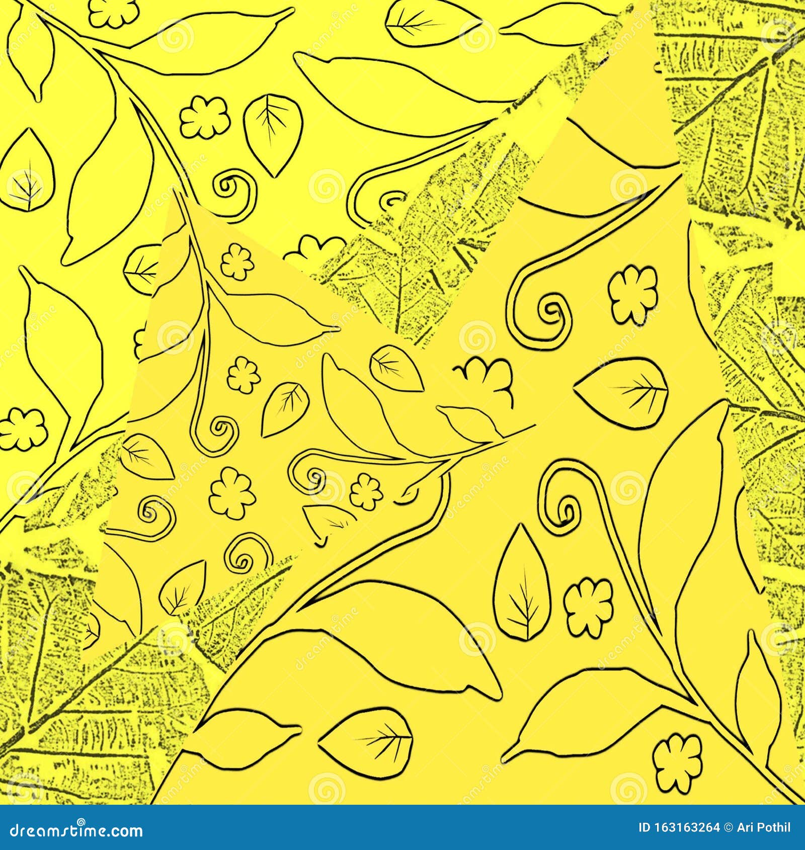 Geometric Design of Leaf and Curves Stock Illustration - Illustration ...