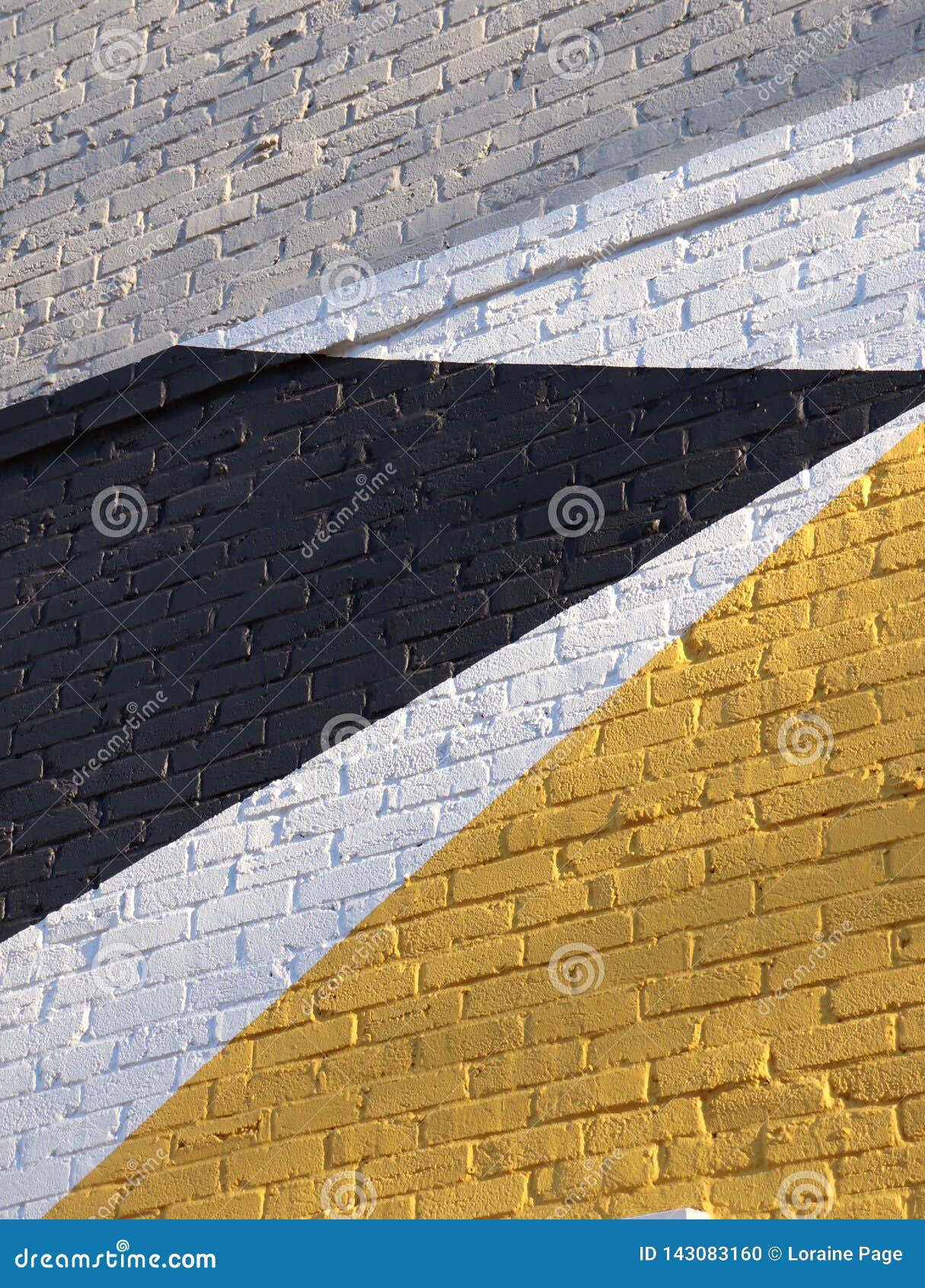 Geometric Design Painted on Brick Wall Stock Photo - Image of wall ...