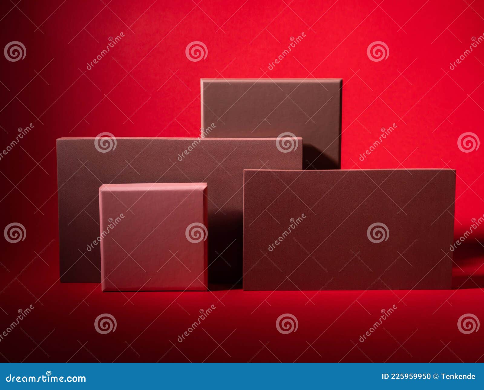 Geometric Design Shape Podium on Red Background Stock Photo - Image of ...