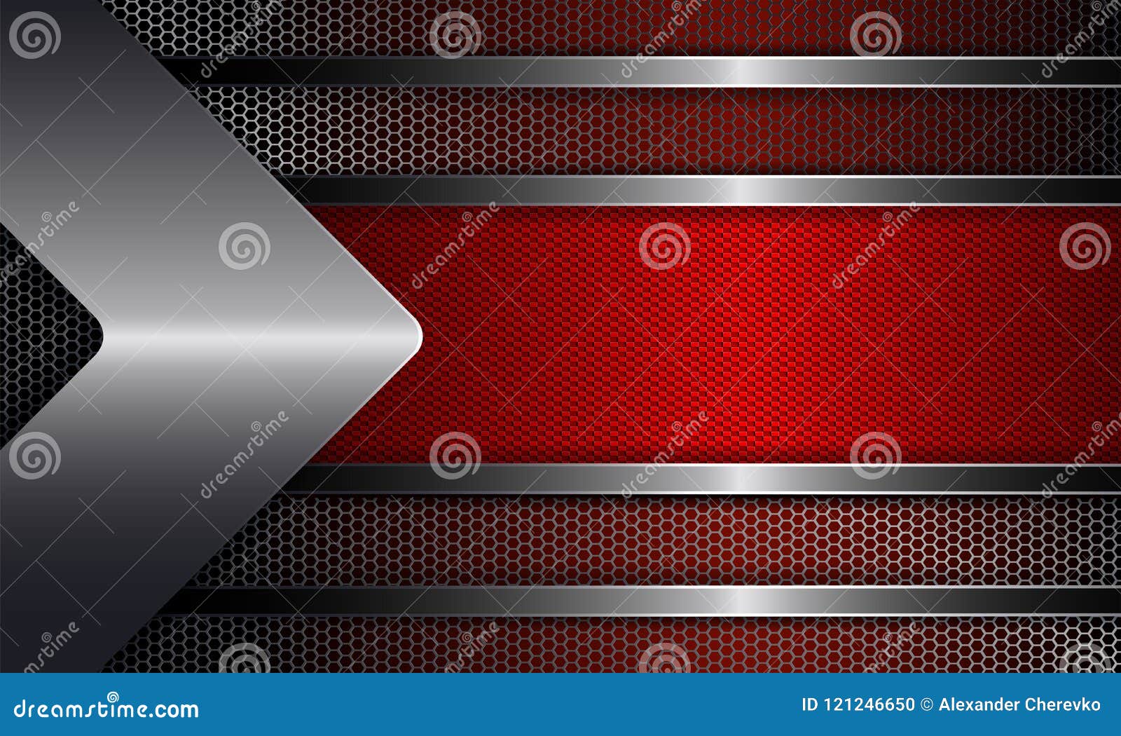 Geometric Design with a Red Frame, Shiny Edging, with an Arrow of ...