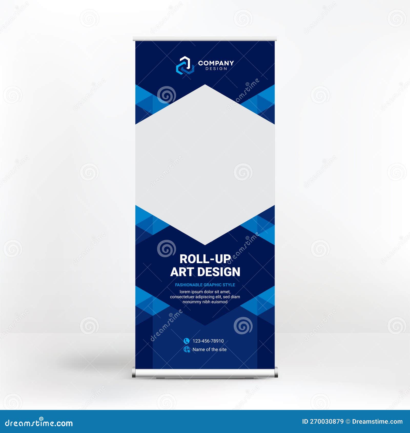 Geometric Design, Roll-up, Creative Blue Background, Template for Photo ...