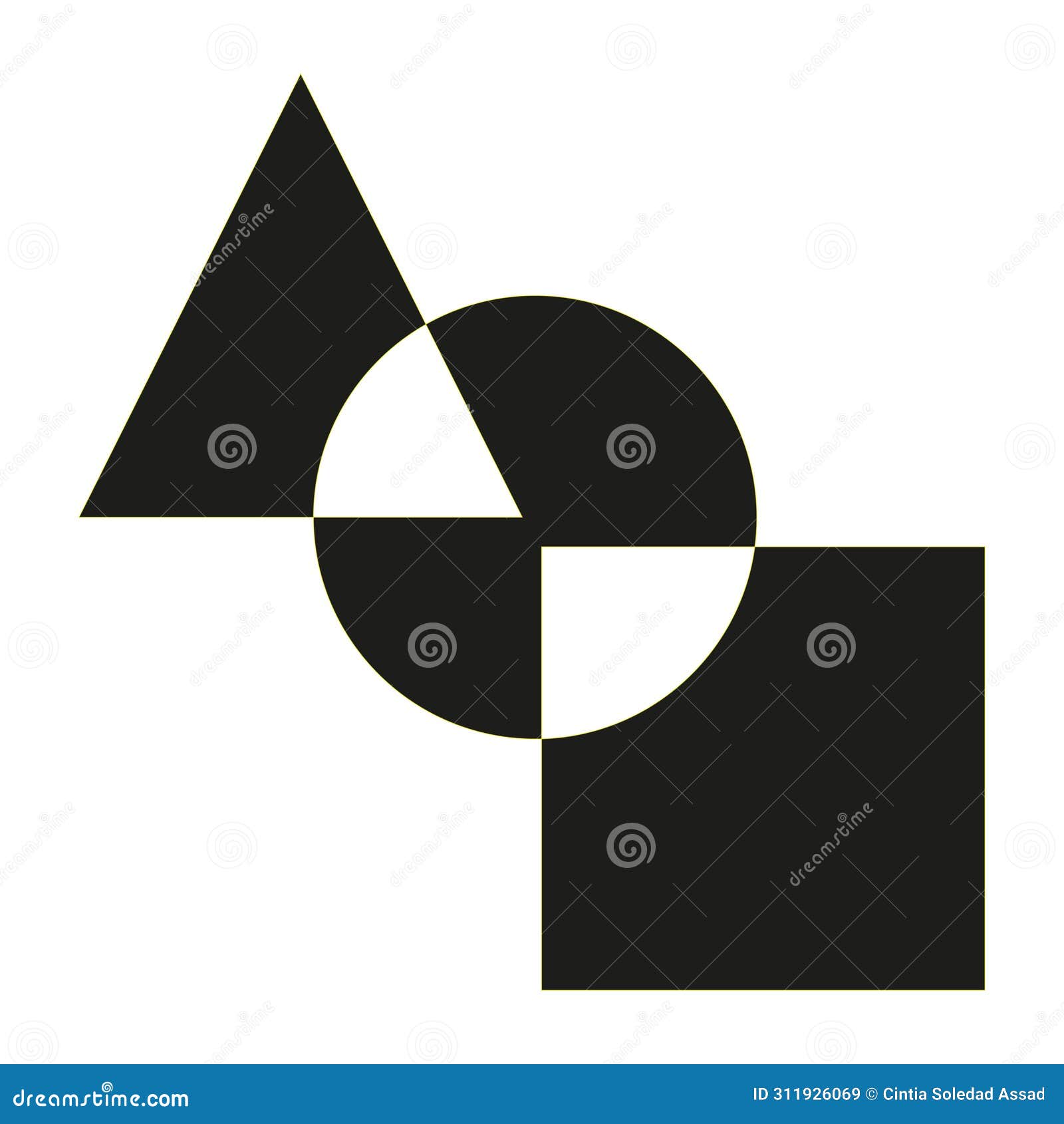 GEOMETRIC DESIGN, SQUARE, CIRCLE and TRIANGLE in BLACK and WHITE Stock ...