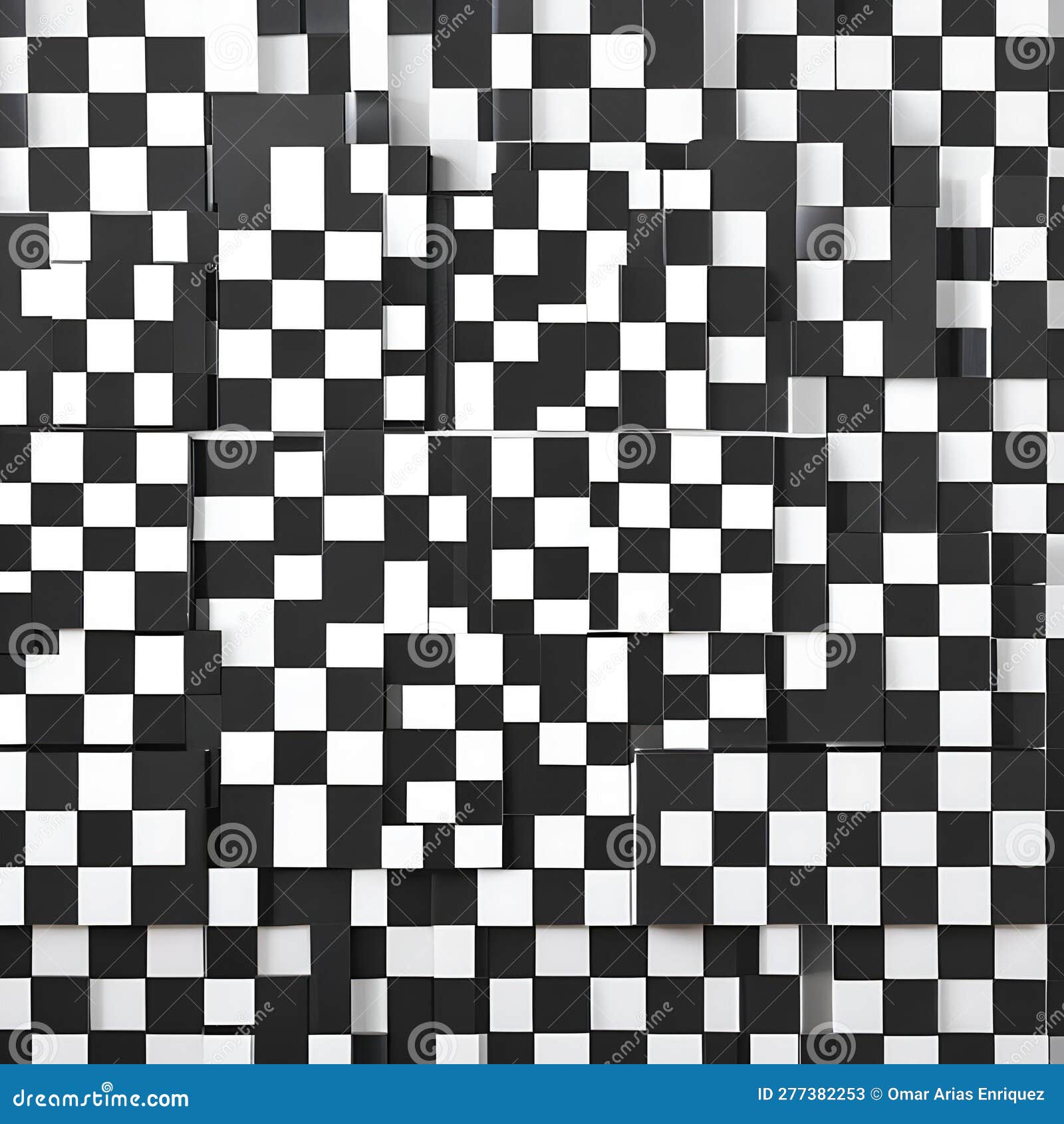 A Geometric Design with Squares and Rectangles Arranged in a ...