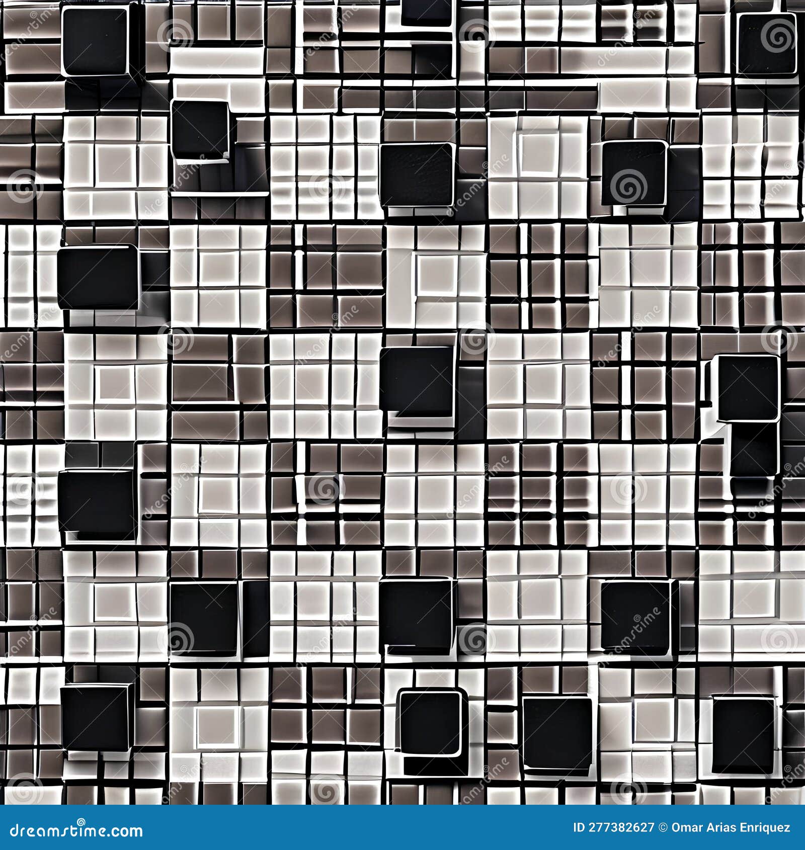 A Geometric Design with Squares and Rectangles Arranged in a ...