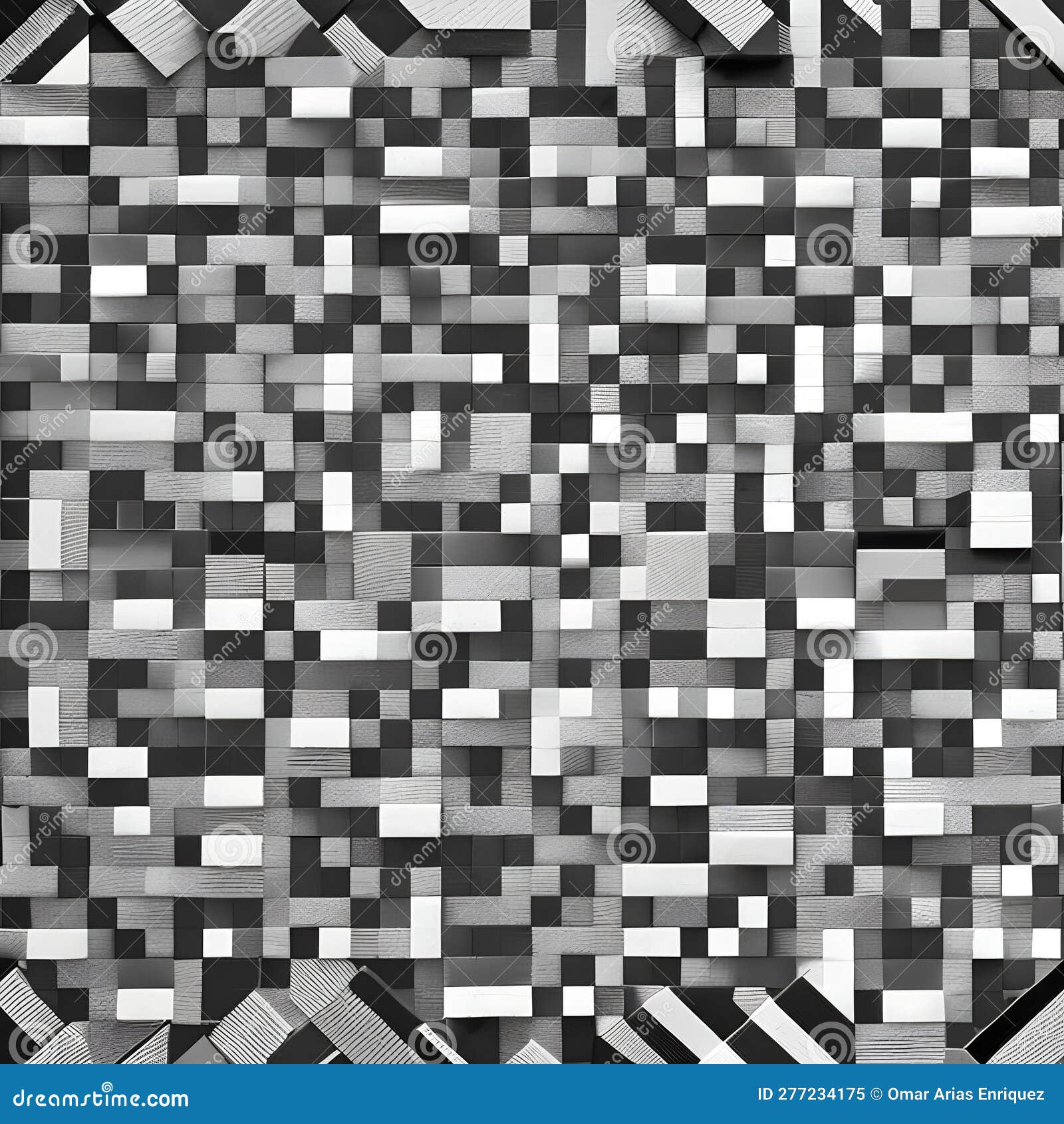 A Geometric Design with Squares and Rectangles Arranged in a ...