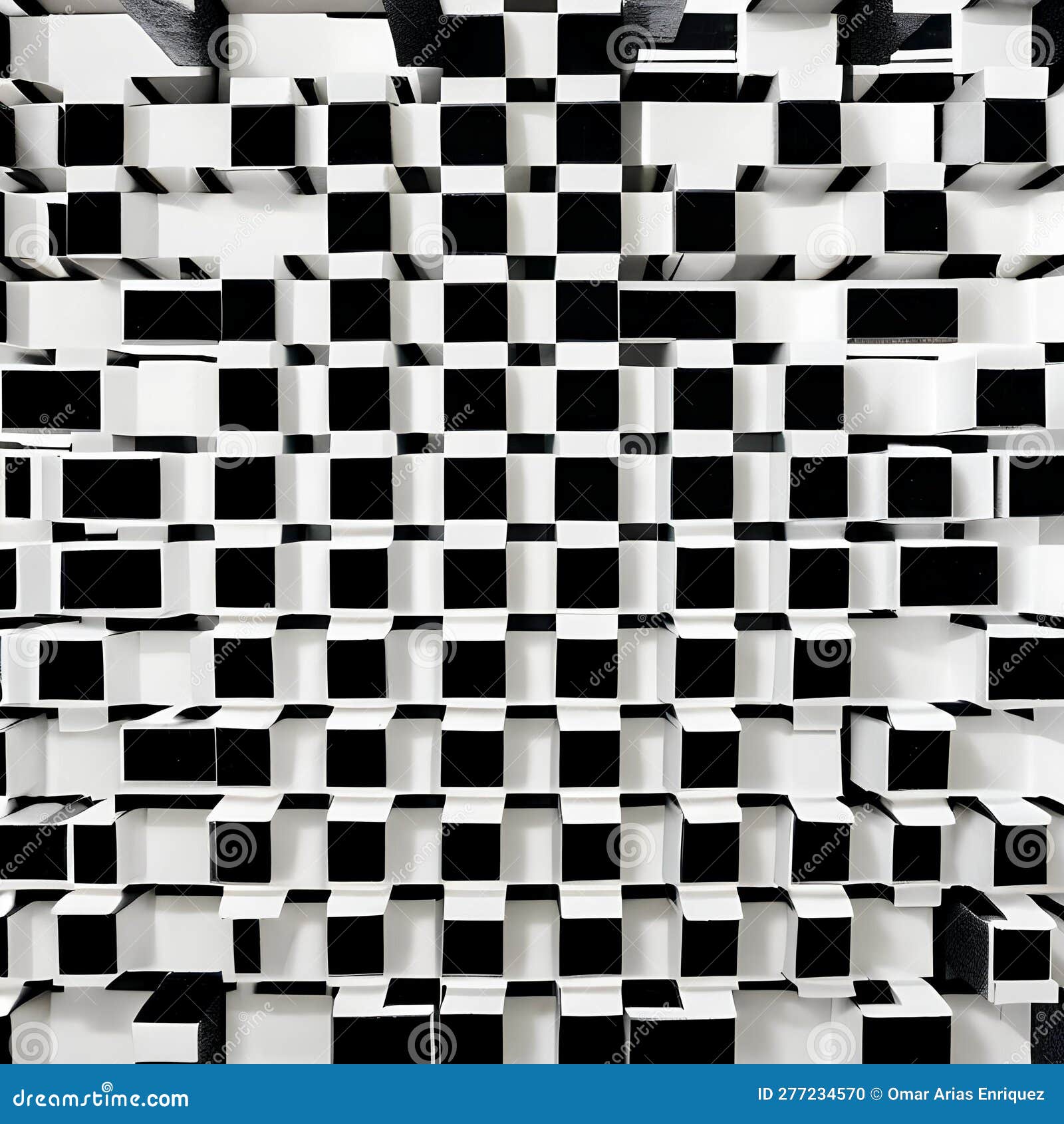 A Geometric Design with Squares and Rectangles Arranged in a Checkerboard Pattern, in Shades of ...